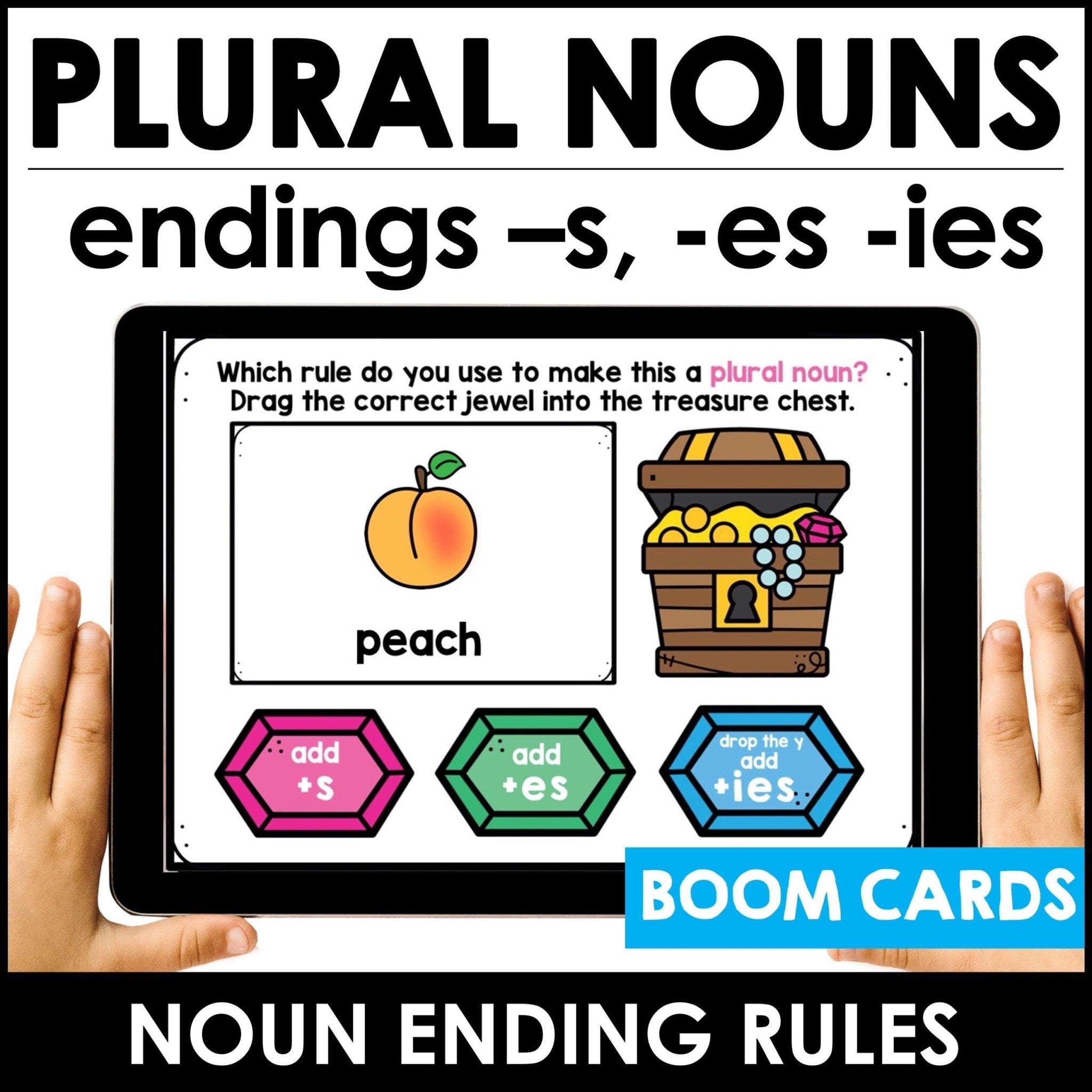 Plural Noun Rules BOOM CARDS - Regular noun endings