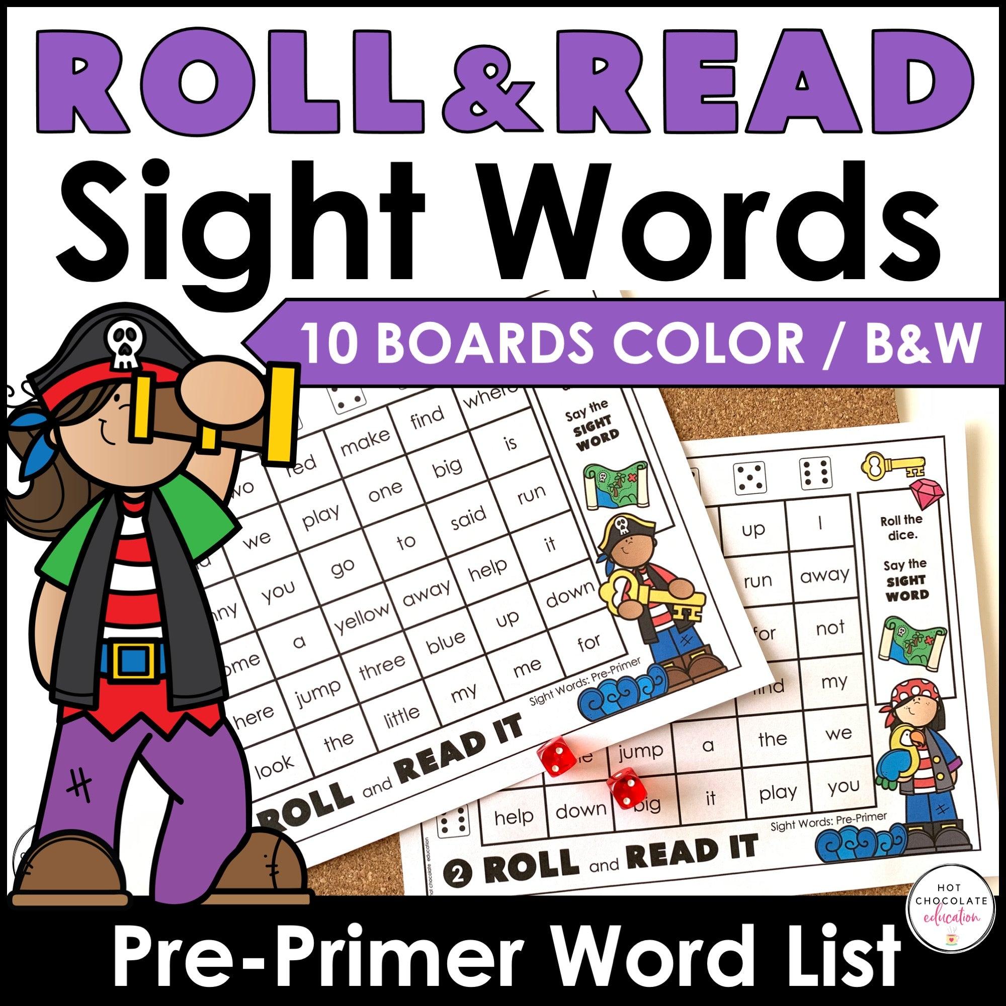 Sight Words Roll & Read - Dolch Pre Primer