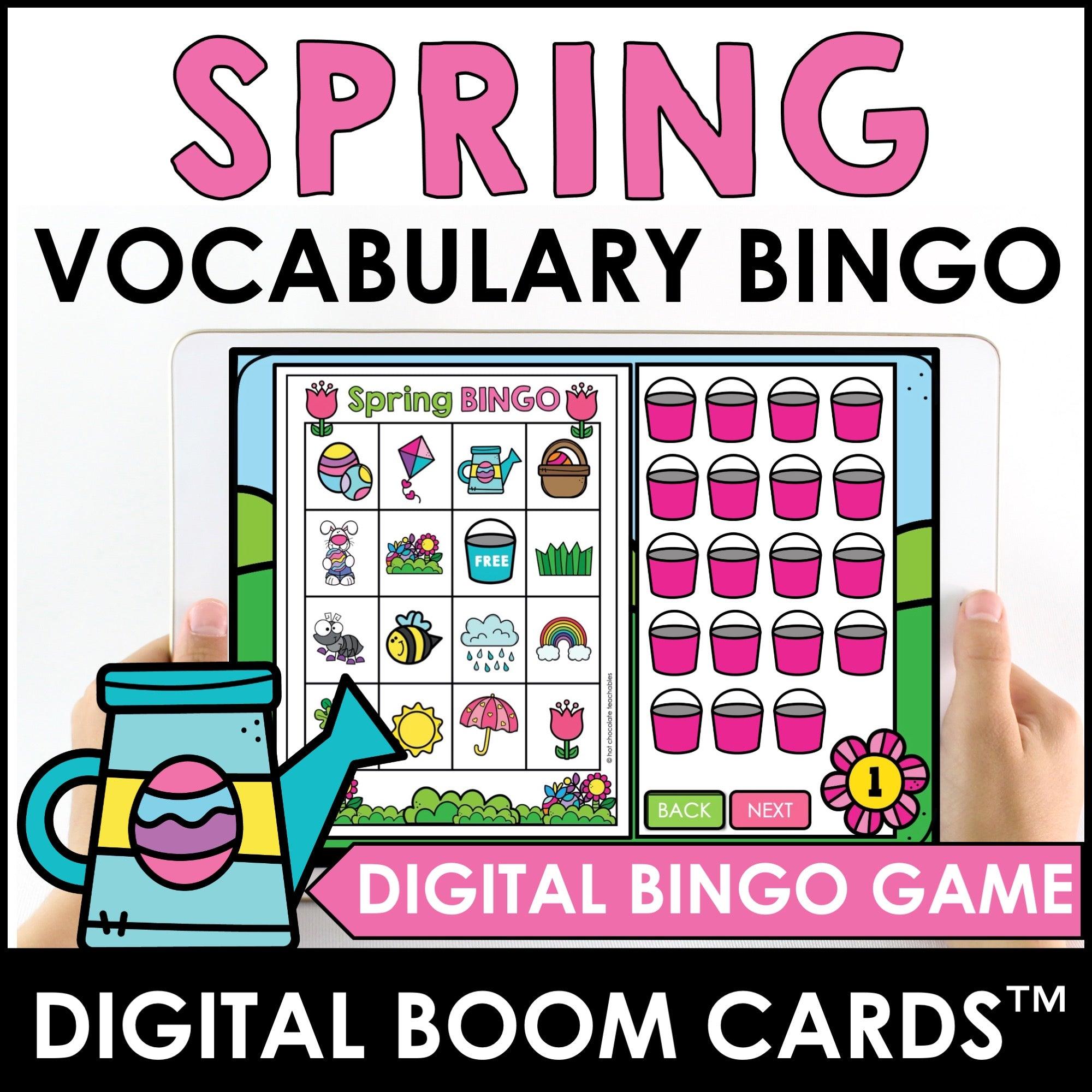 Spring - Easter Vocabulary Digital Bingo Game | Boom Cards