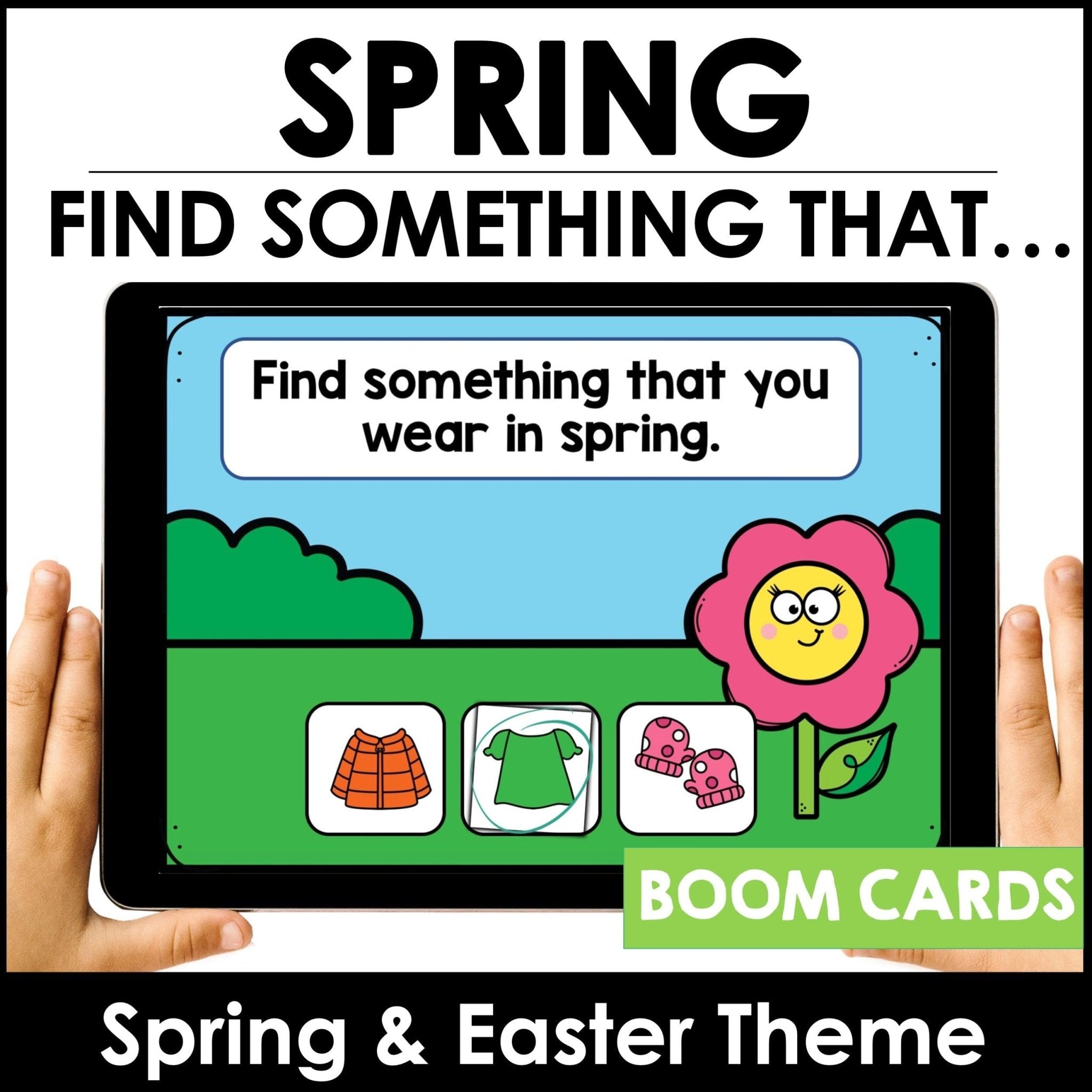 Spring Vocabulary Boom Cards Digital Interactive Task Cards