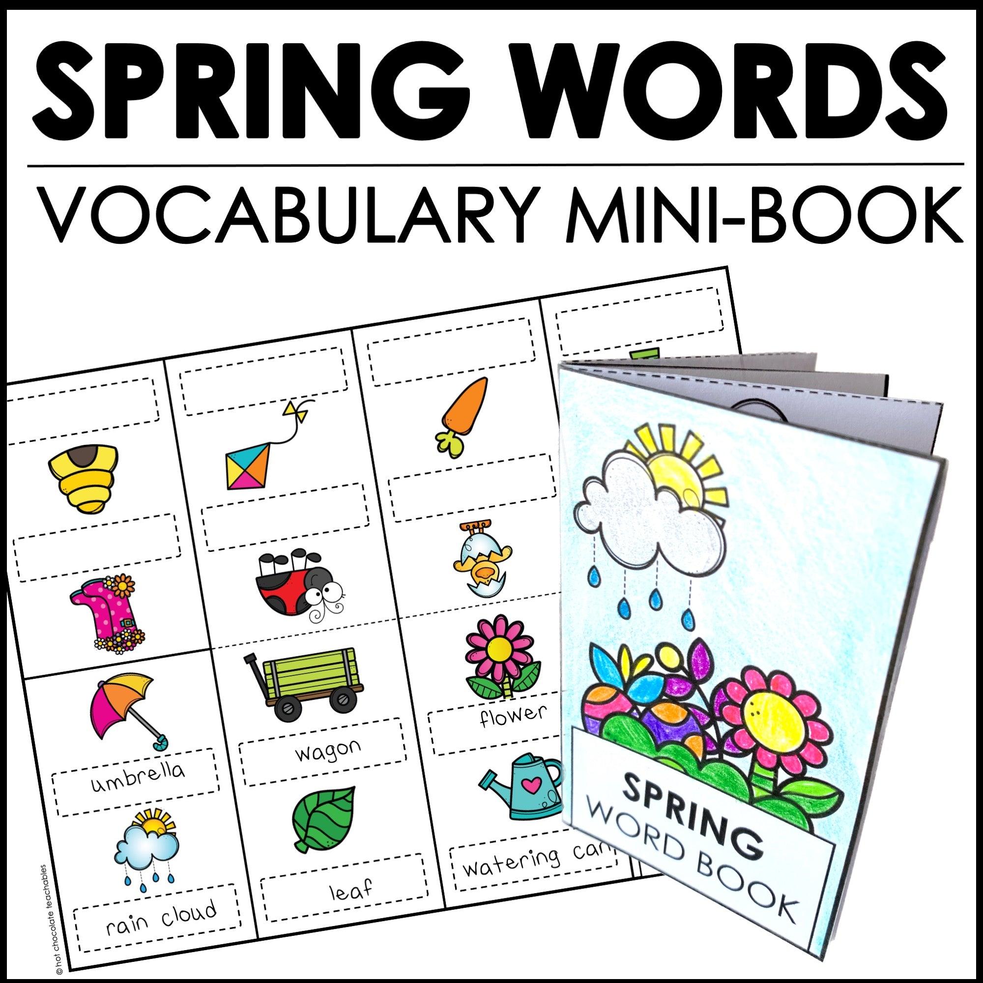 Spring Vocabulary Word Mini Book | ESL Picture Dictionary