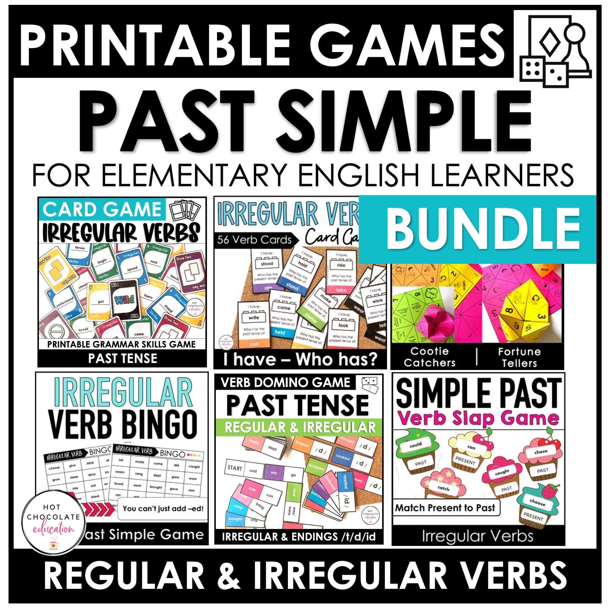Verb Games Bundle: Past Simple Regular and Irregular Verbs