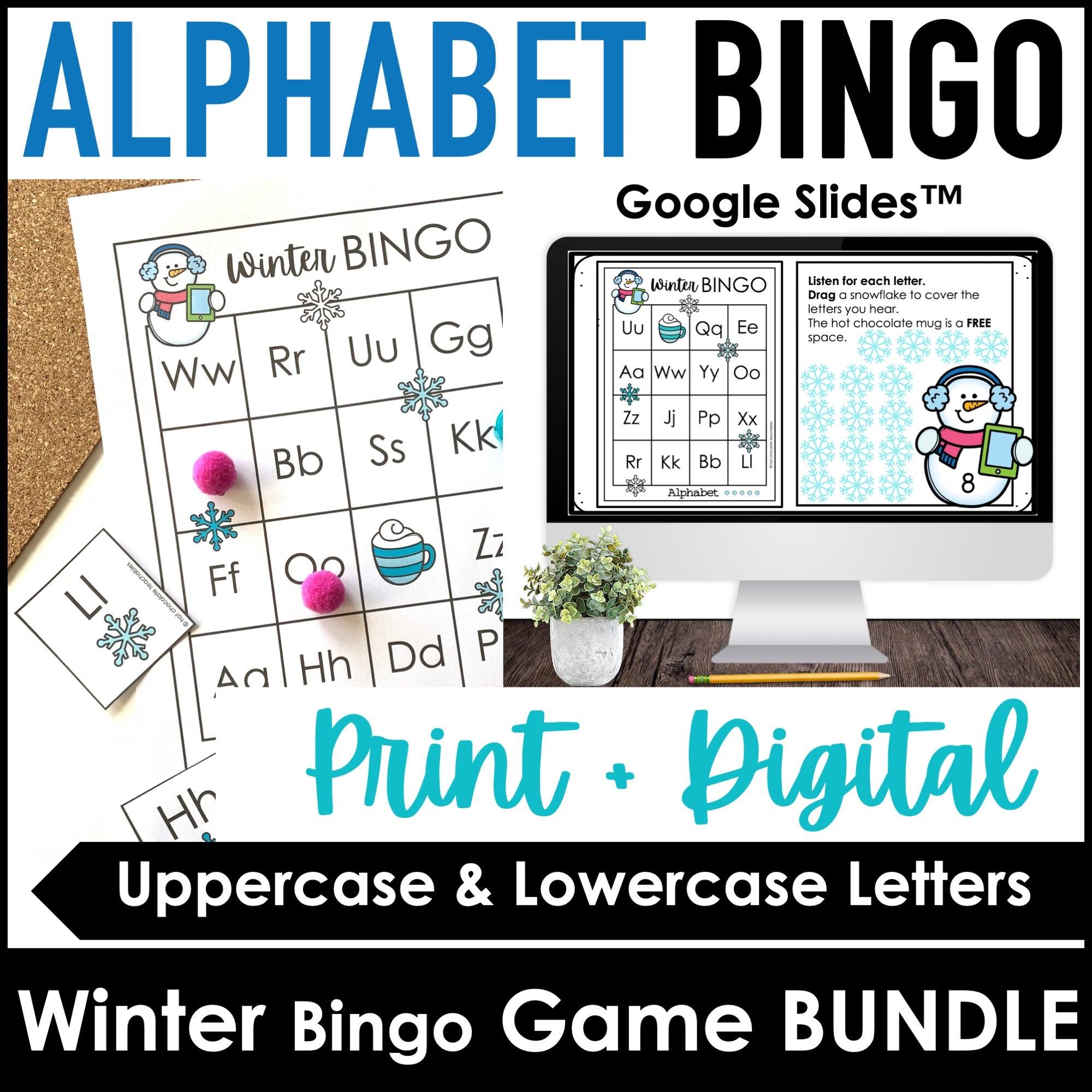 Winter Alphabet Fluency Bingo Game Bundle