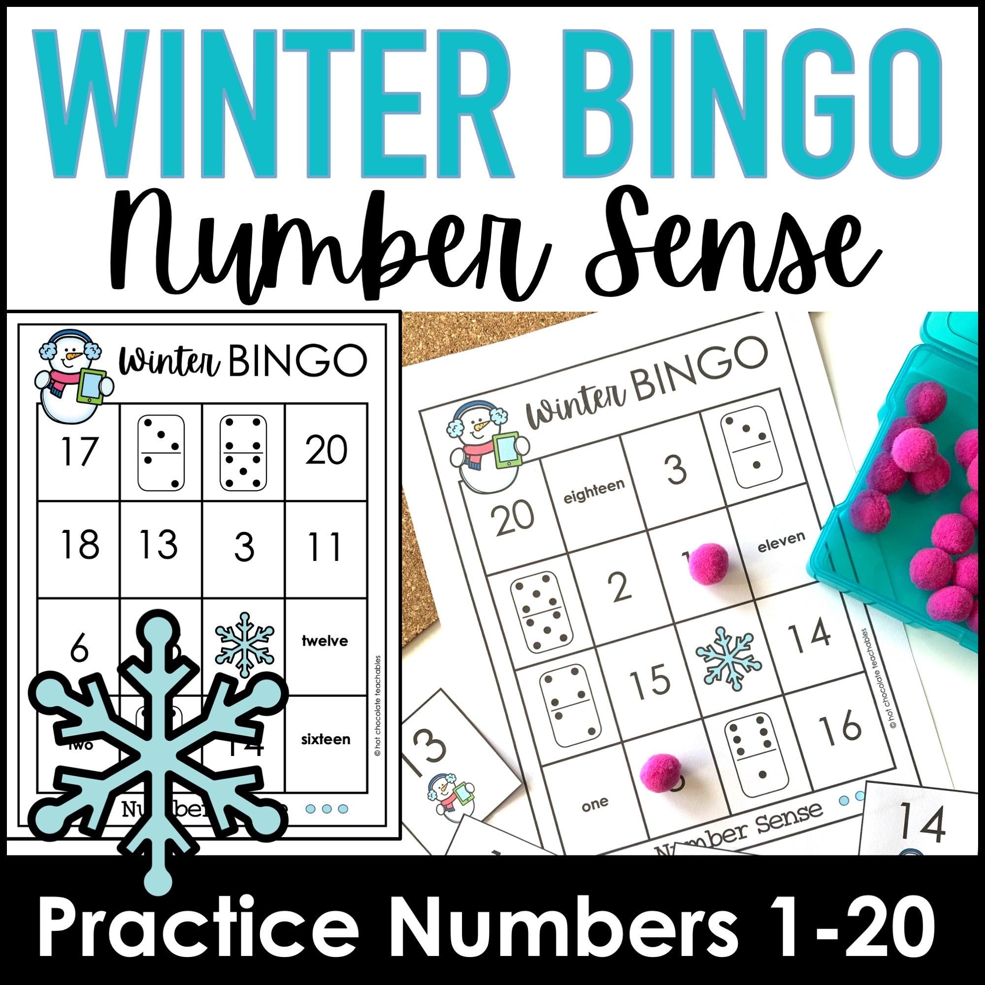 Winter Number Fluency Bingo | 1-20 Number Recognition