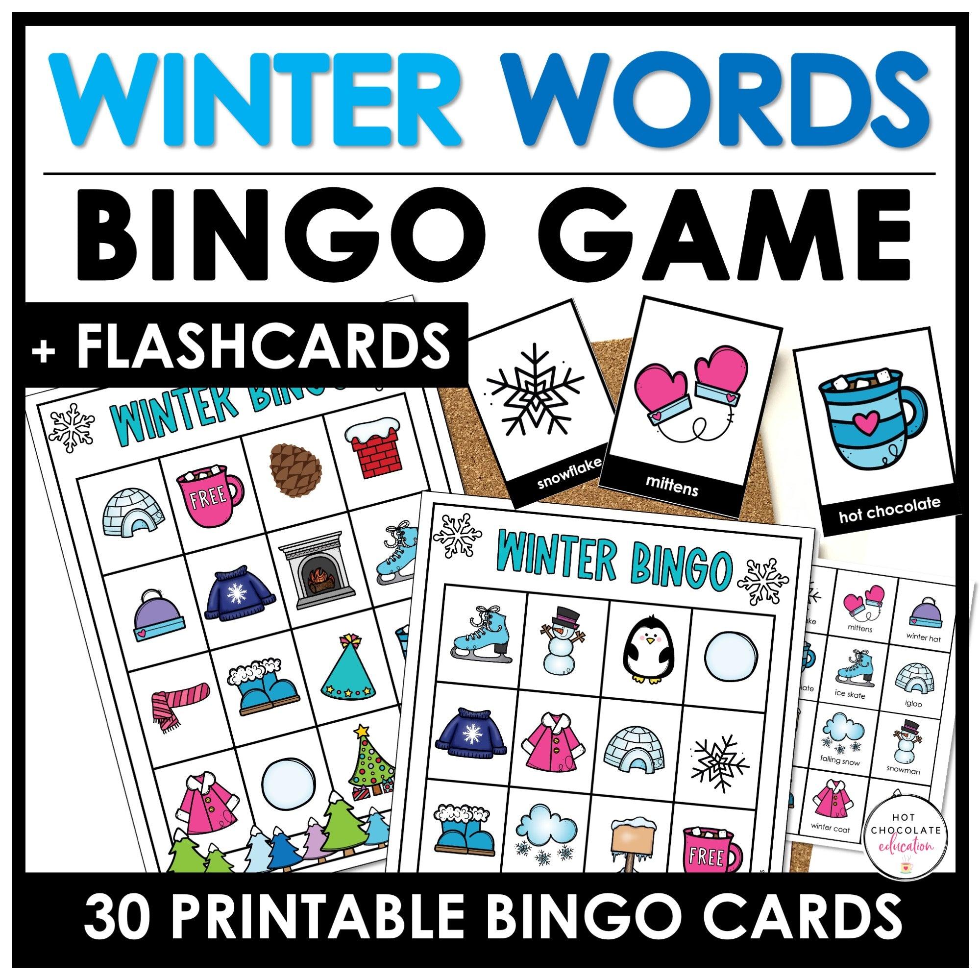 Winter Bingo Game - Seasonal Vocabulary Activity