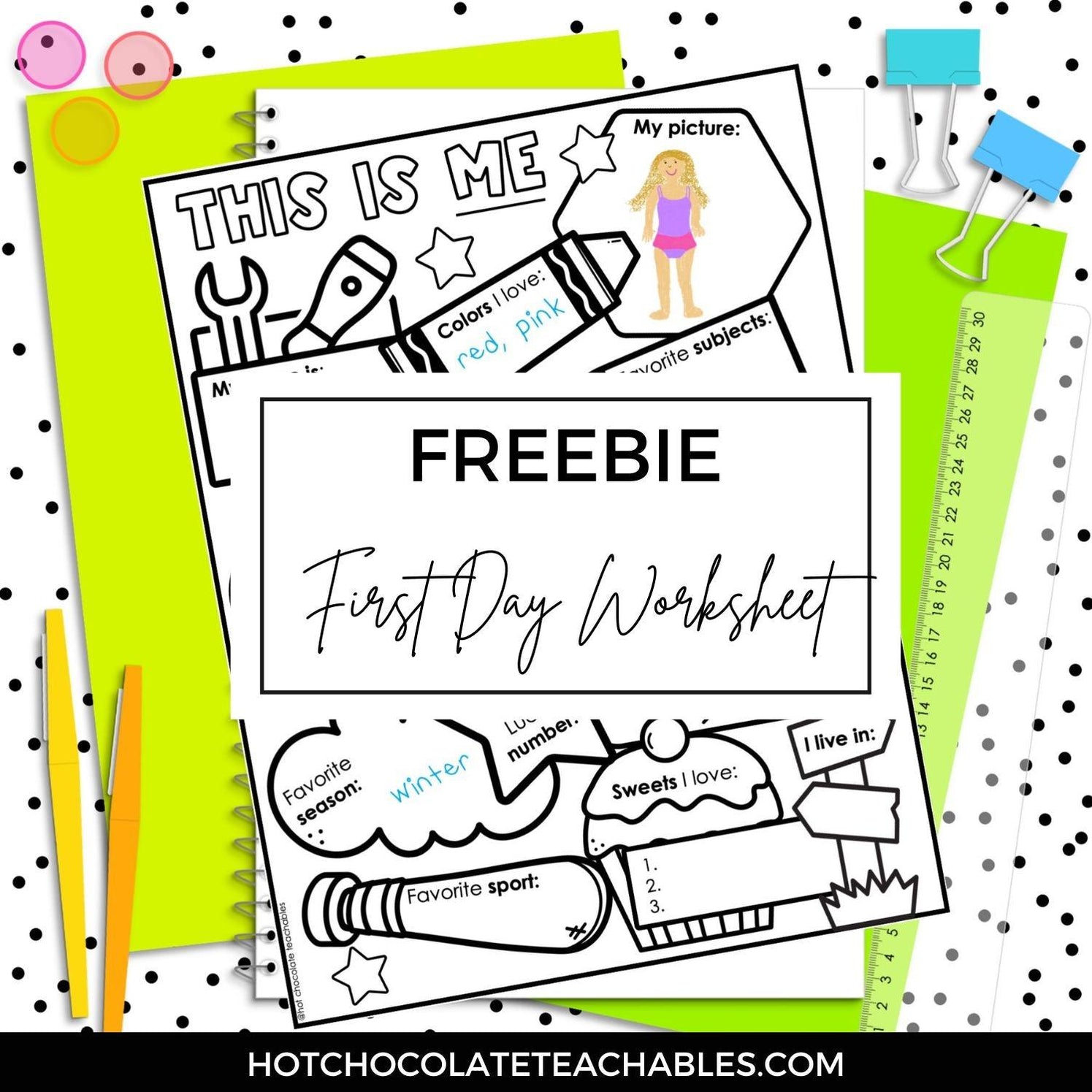FIRST DAY OF SCHOOL - FREE Student Introduction Worksheet – Hot ...