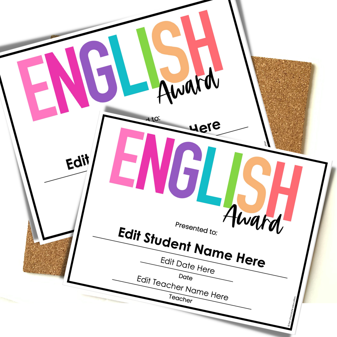 ESL Award Certificates - Hot Chocolate Teachables