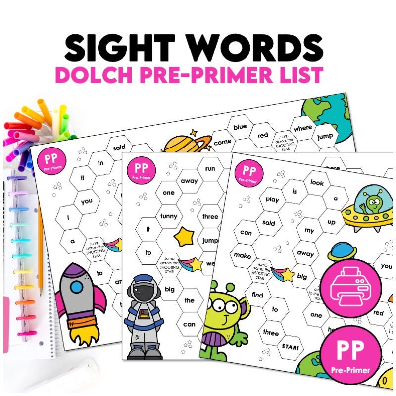 Dolch Pre-Primer Word List