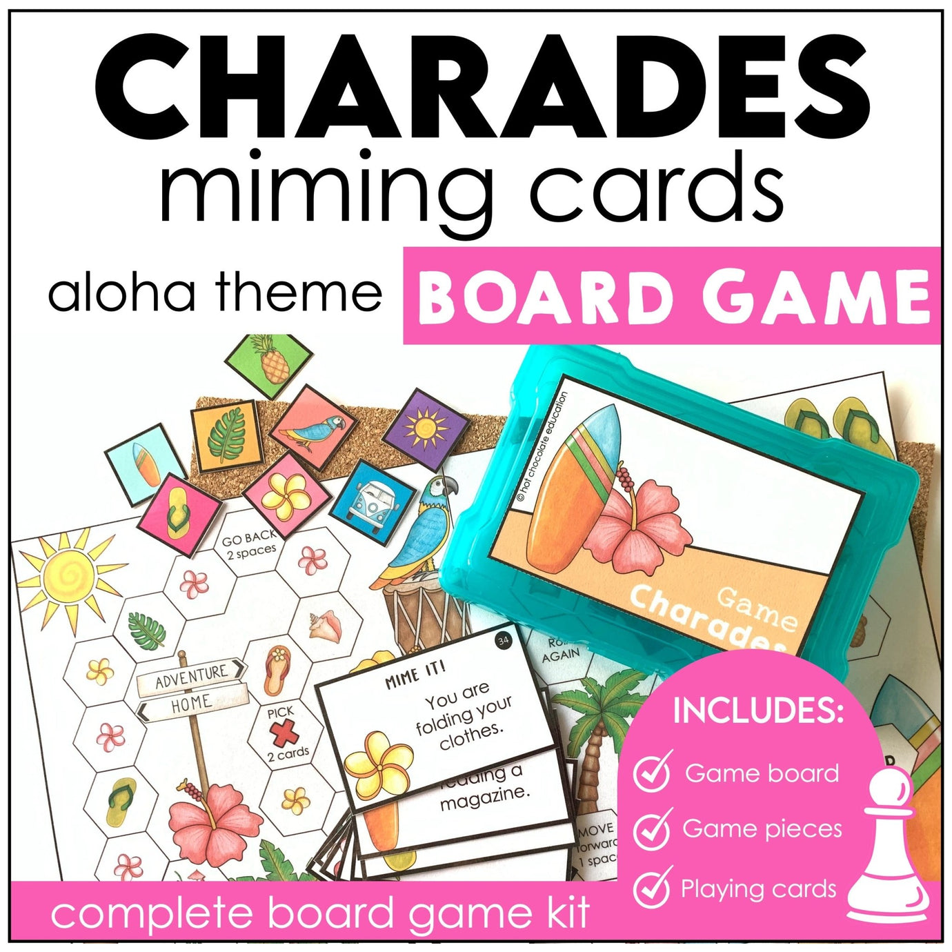 Action Verb Charades | Present Continuous Miming Board Game