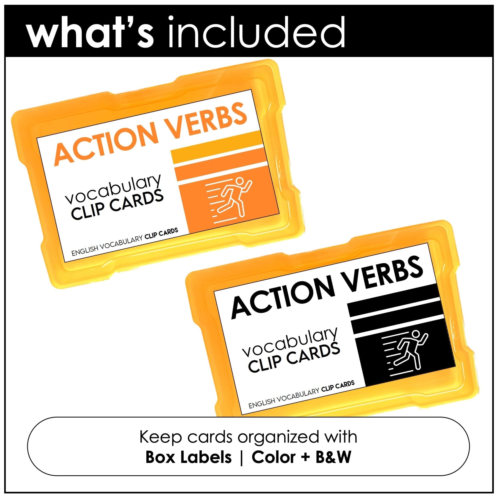 Action Verb CLIP CARDS - Present Continuous Verb Recognition Activity ...