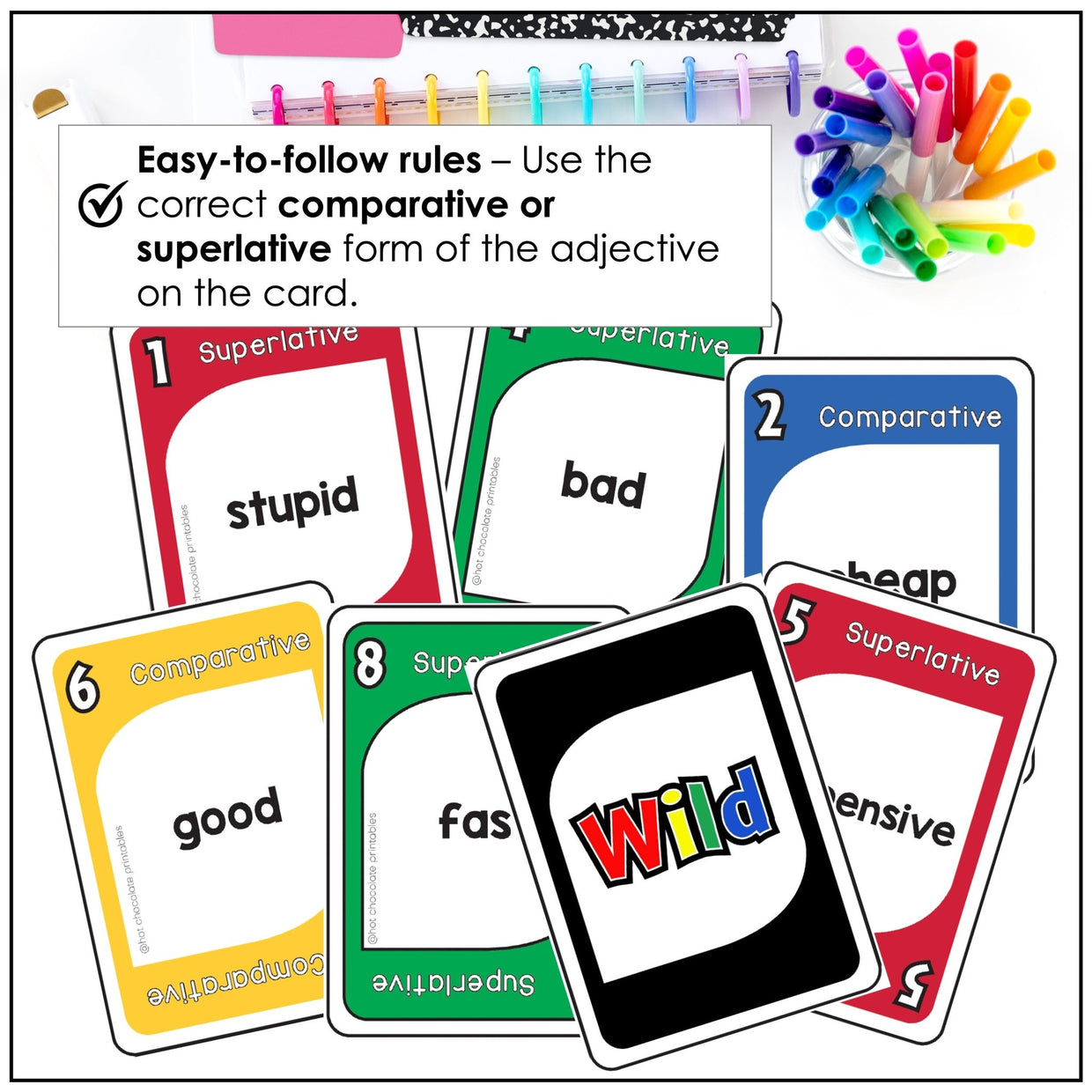 Adjectives : Comparative & Superlative Card Game