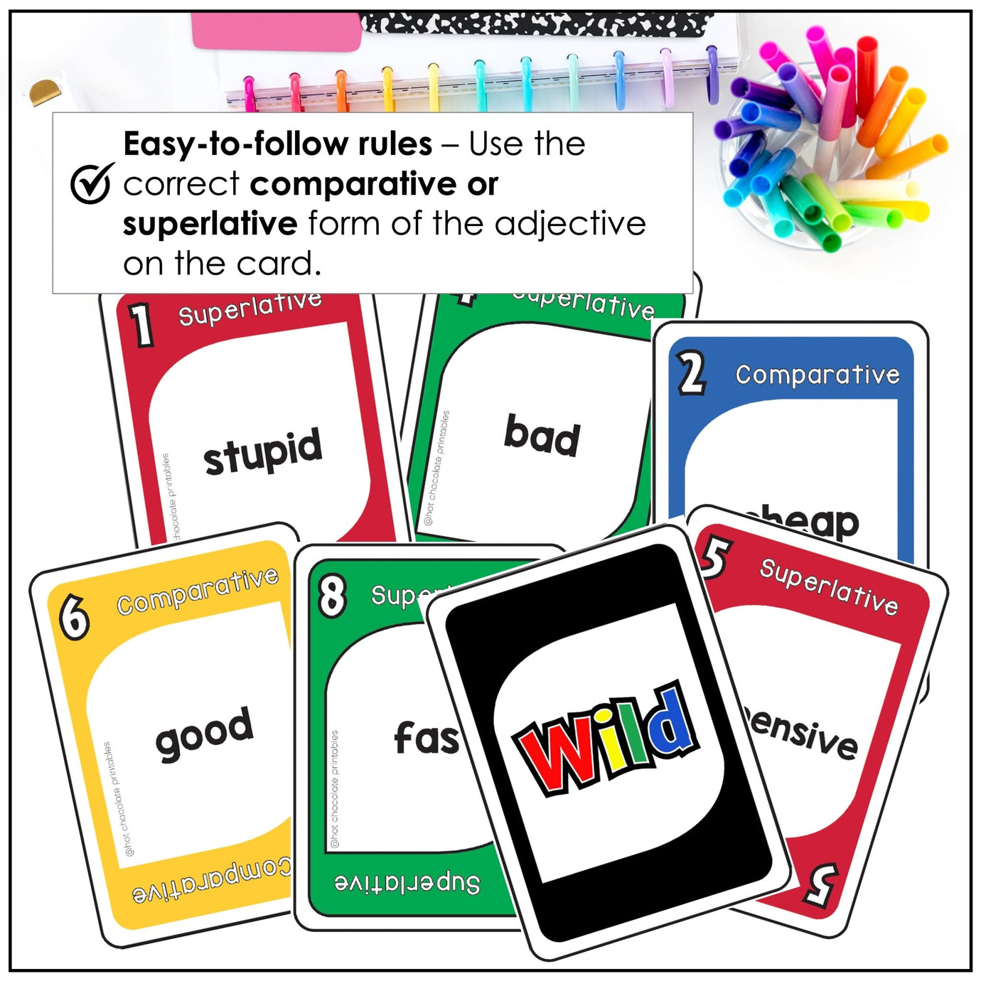 Adjectives : Comparative & Superlative Card Game