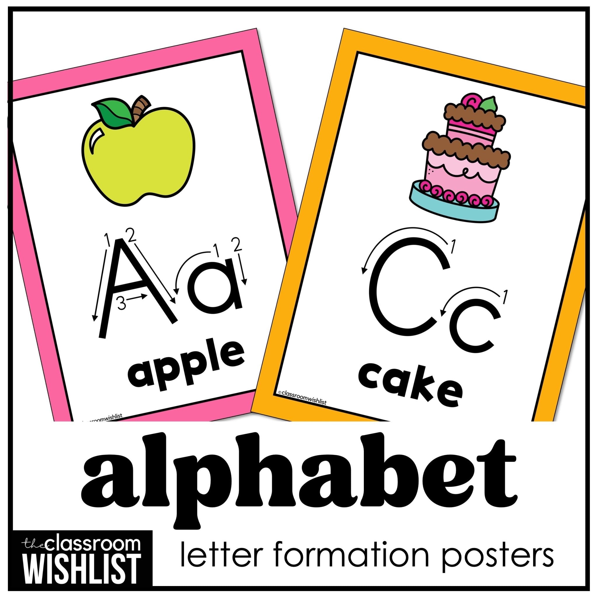 Alphabet Letter Formation Posters with numbered steps | Uppercase & Lo ...