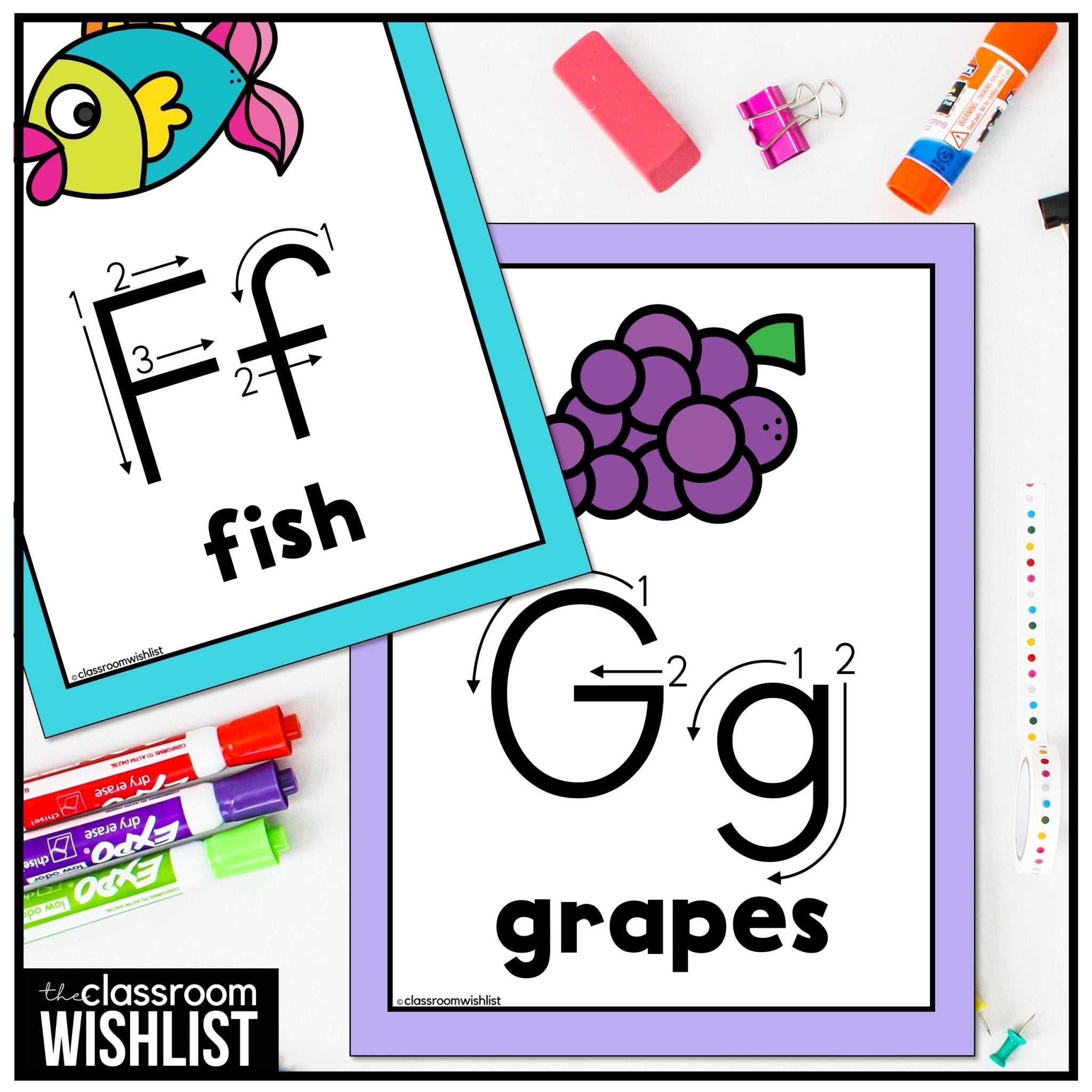 Alphabet Letter Formation Posters with numbered steps | Uppercase & Lo ...
