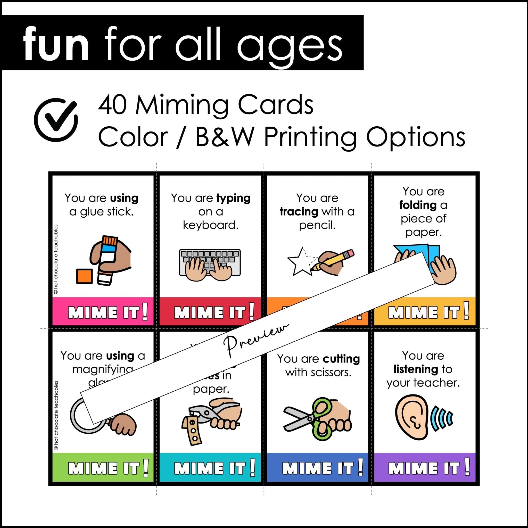 Action Verb Charades | Present Continuous Tense Miming Game – Hot ...