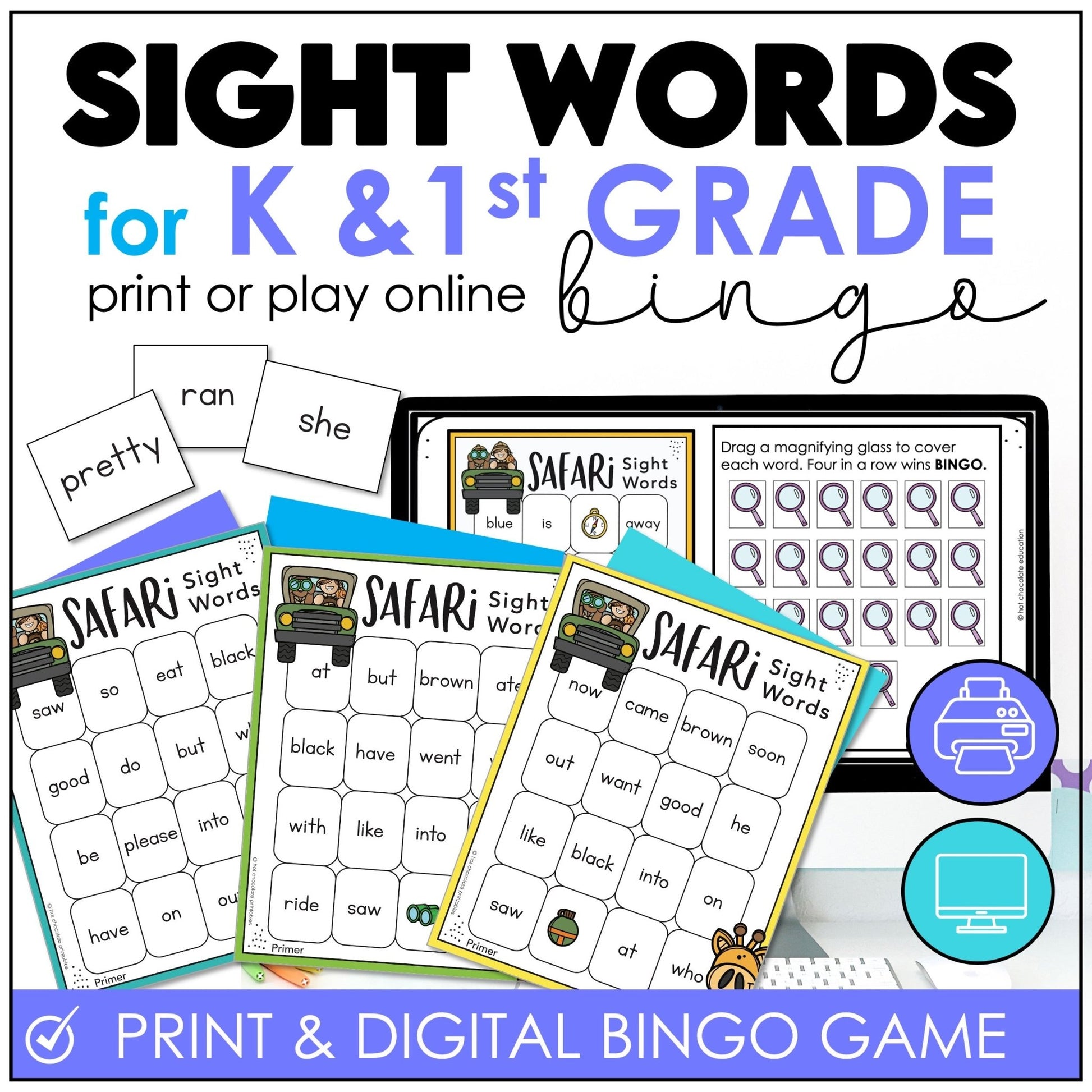 Beginning Sight Word Bingo Game | Kindergarten & 1st Grade