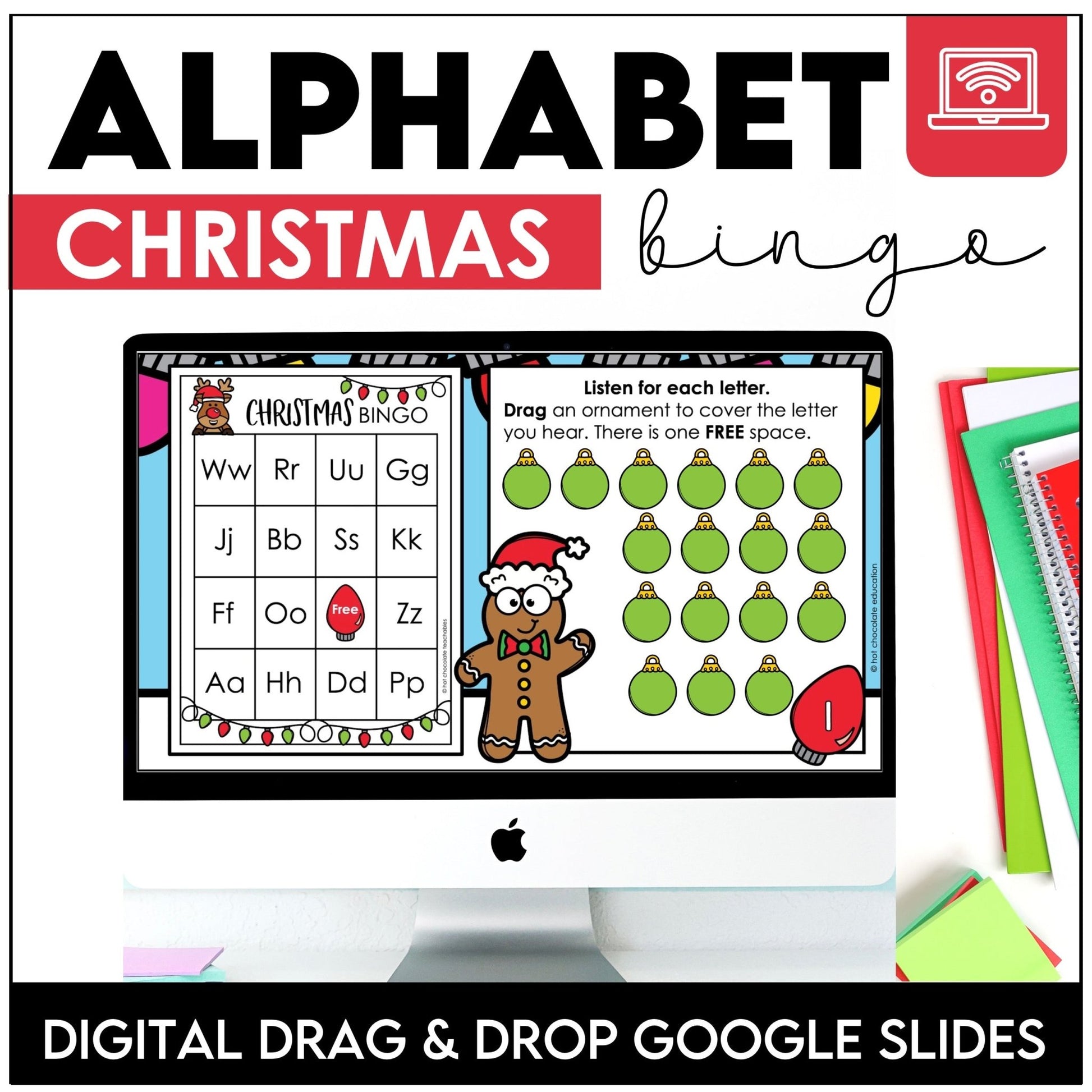 Christmas Alphabet Bingo | Digital Google Slides A–Z Game