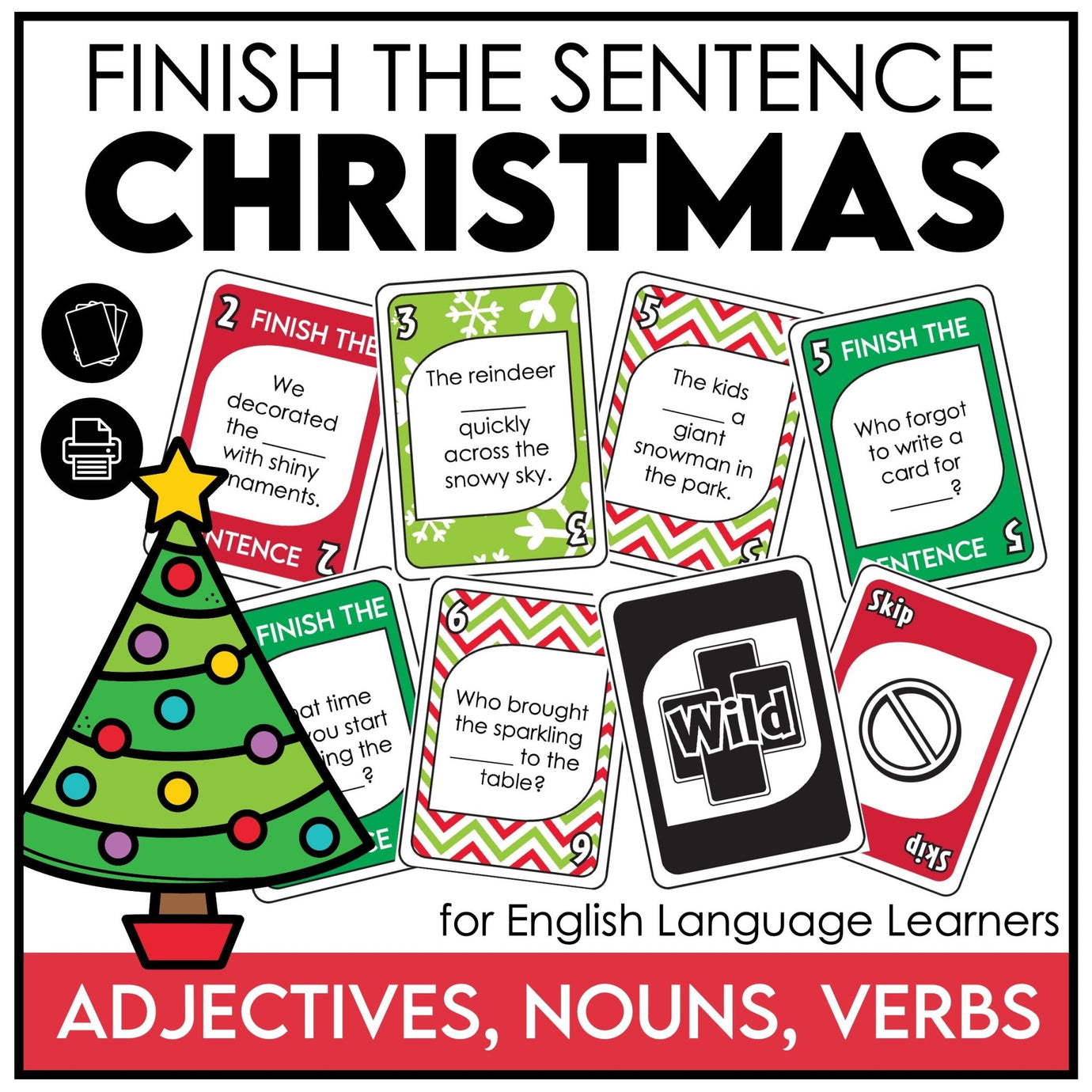 Christmas Finish the Sentence Game | ESL Grammar