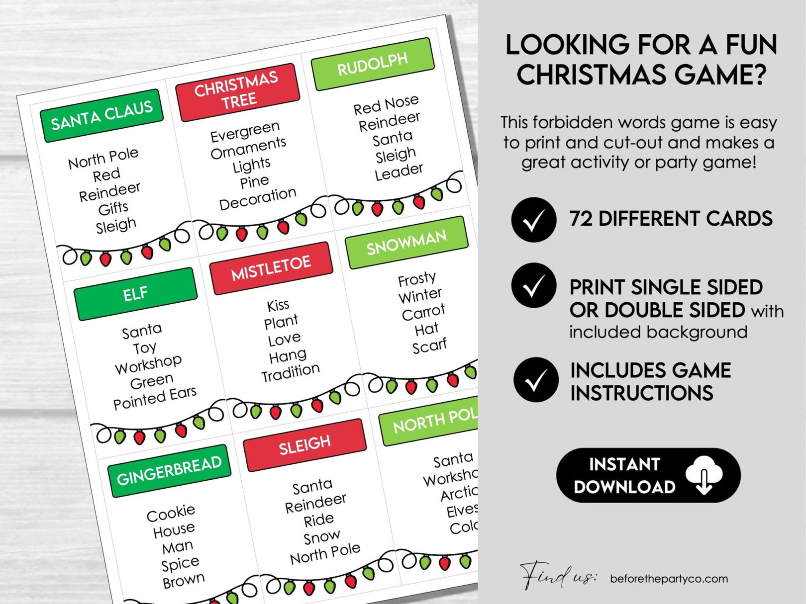 Christmas Forbidden Word Game | Holiday Guess The Word Game