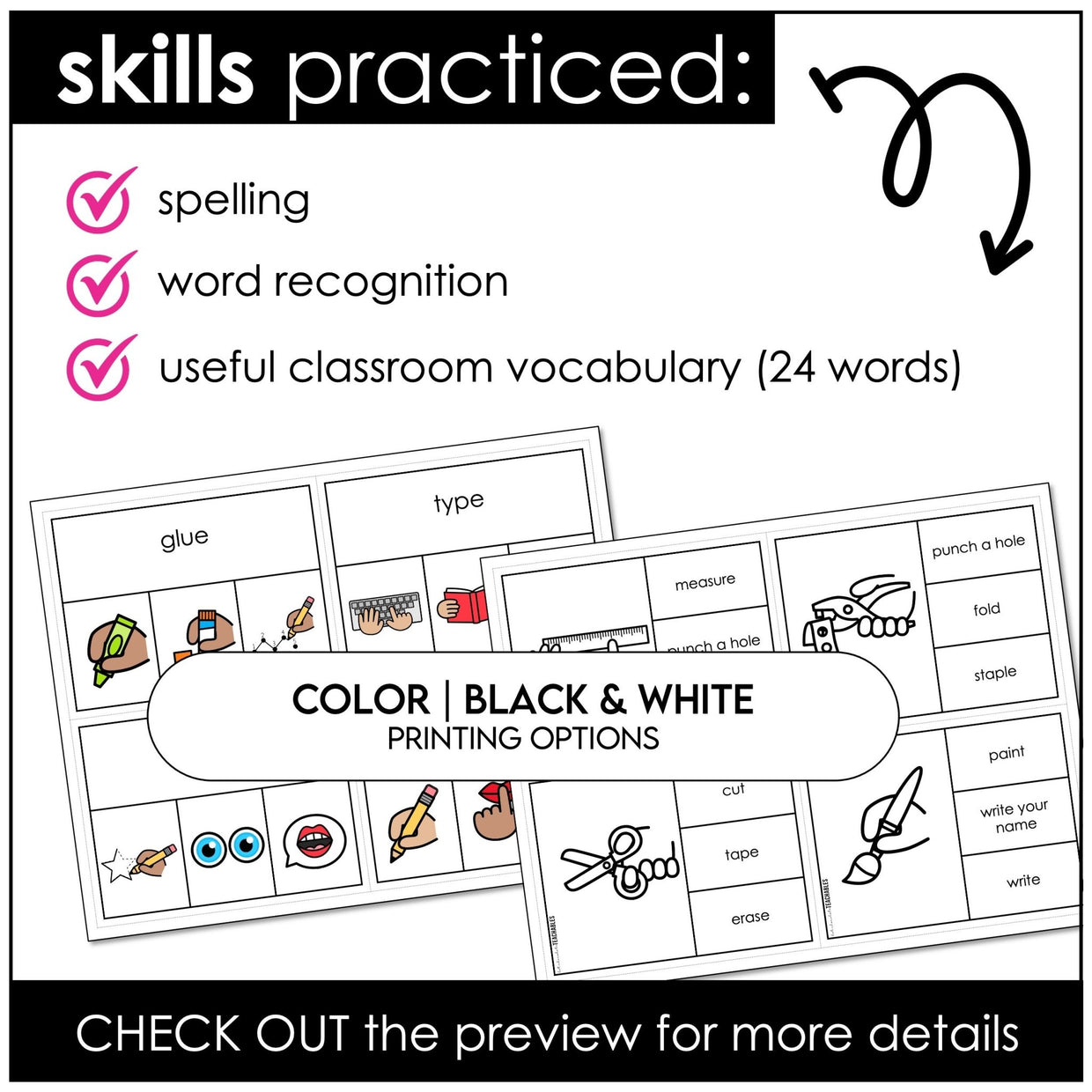Classroom Instructions CLIP CARDS - Giving Directions Vocab