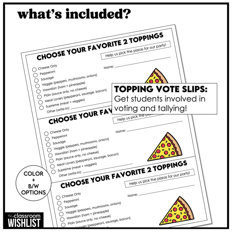 Classroom Pizza Party Planning Kit | Letter to Parents