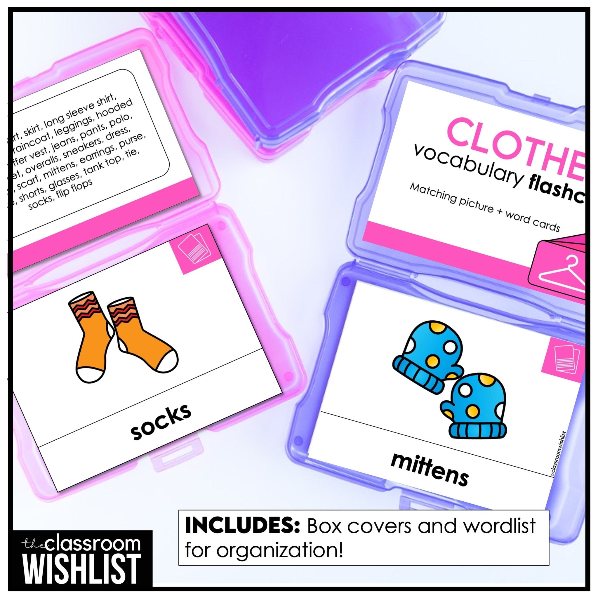 Clothes Vocabulary Pack: Flashcards & Picture Dictionary for ESL / ELL ...