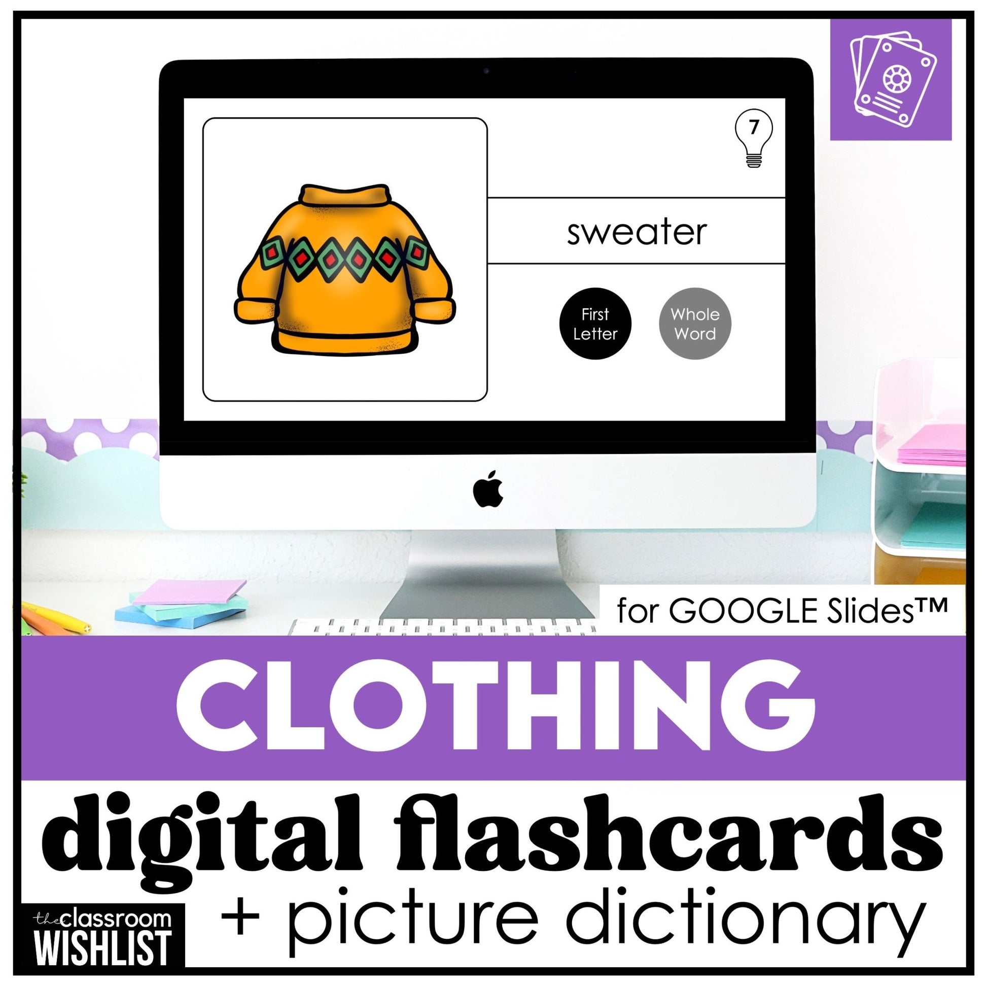 Clothing Vocabulary - Digital Flashcard & Picture Dictionary