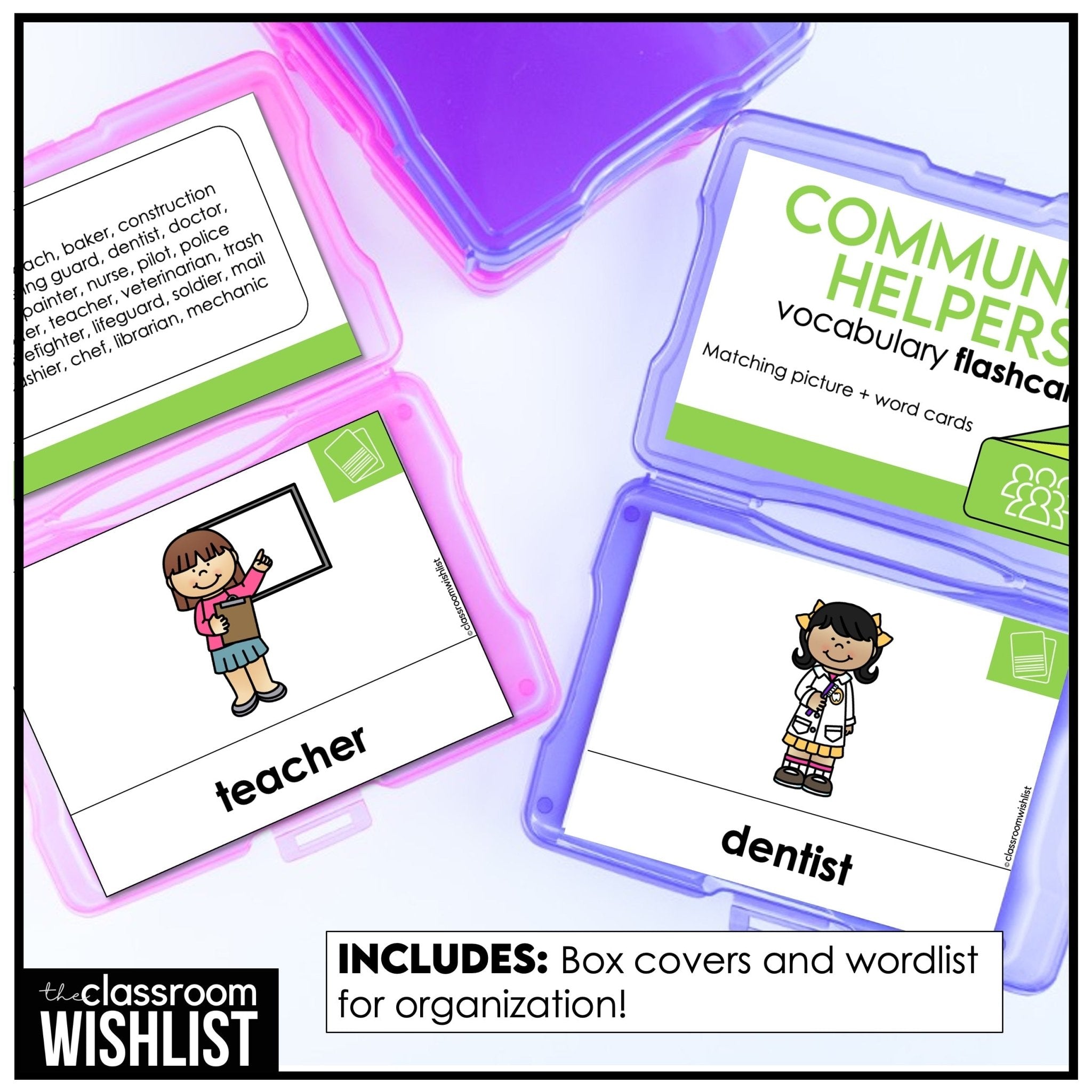 Community Helper Vocabulary Pack: Flashcards & Picture Dictionary - Jo ...