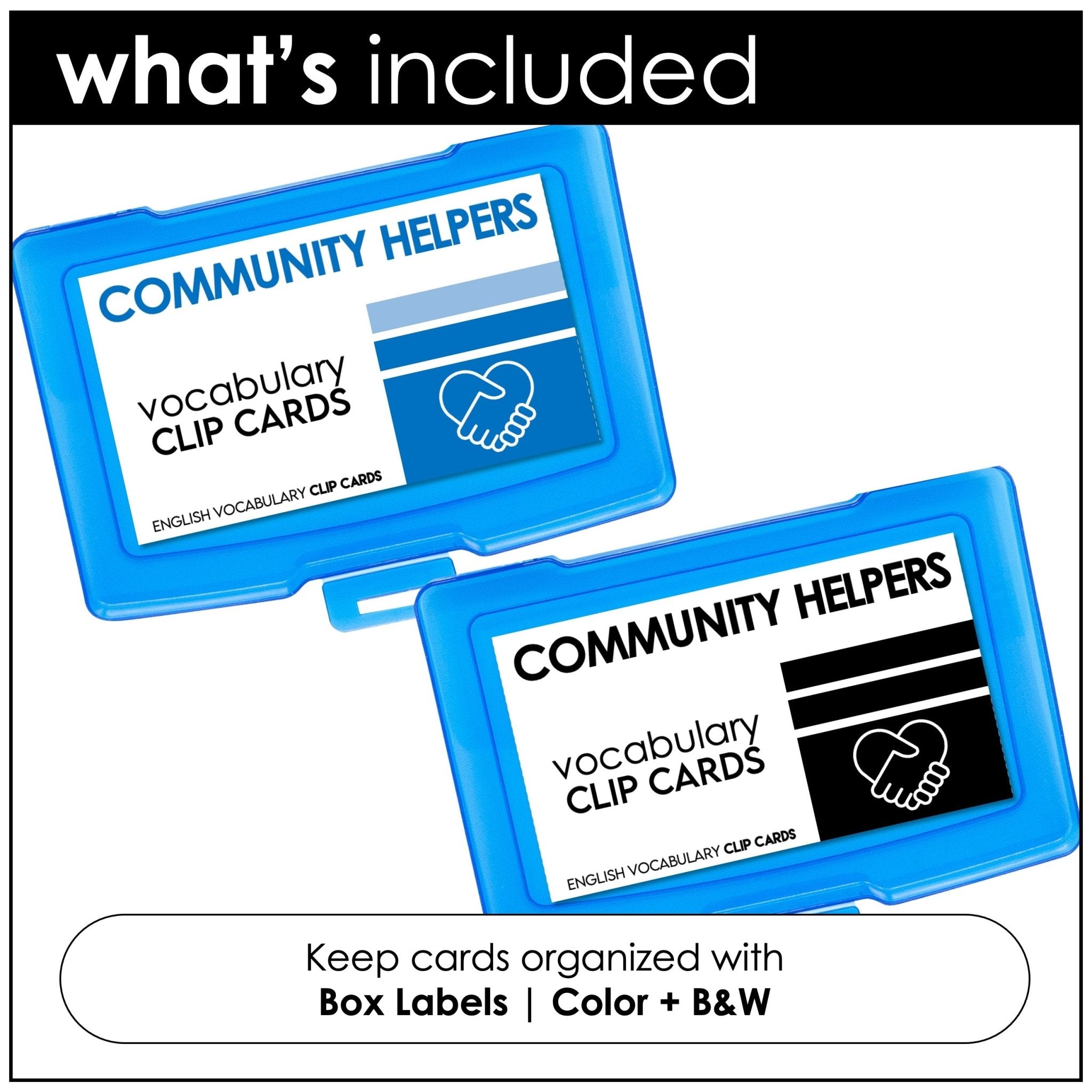 Community Helpers Vocabulary CLIP CARD activity task cards | Jobs & Ca ...