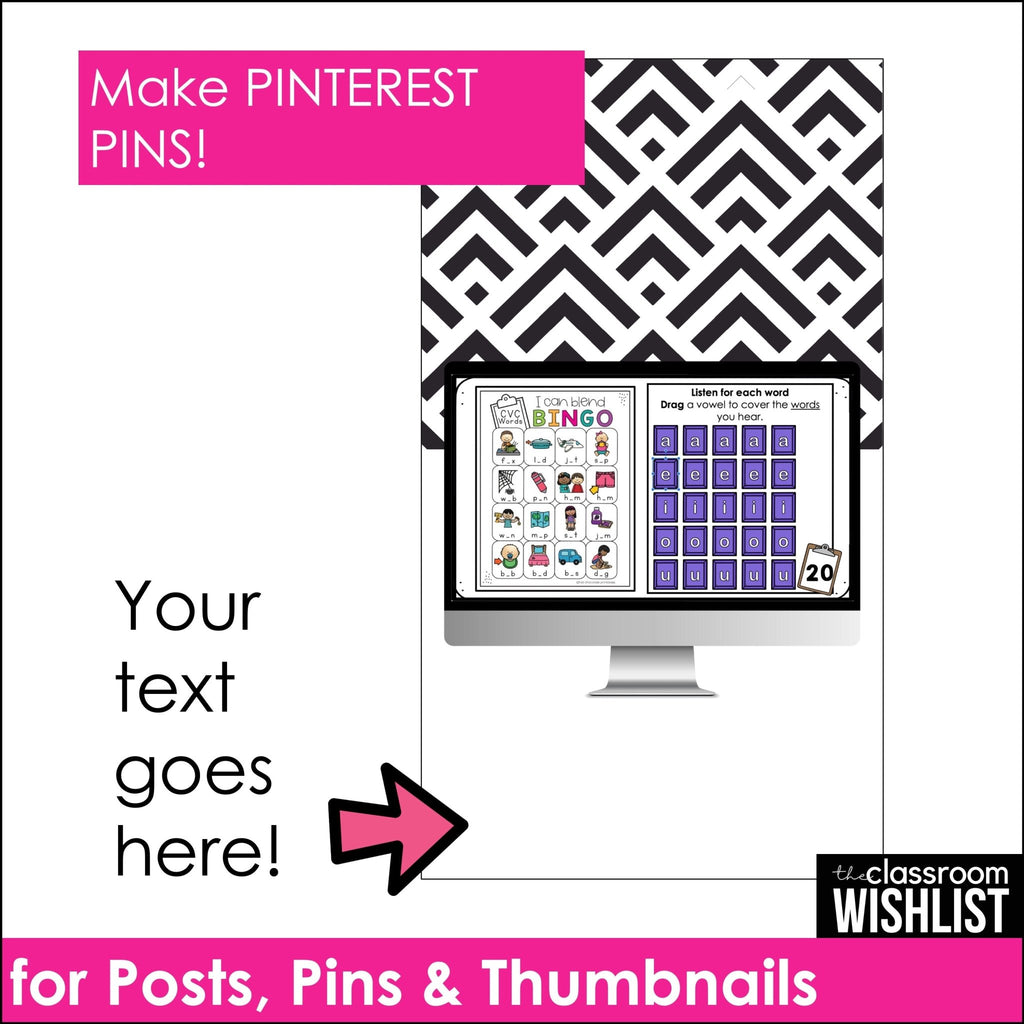 COMPUTER SCREEN Mockups for Digital Resources - Black & White -Add tex ...