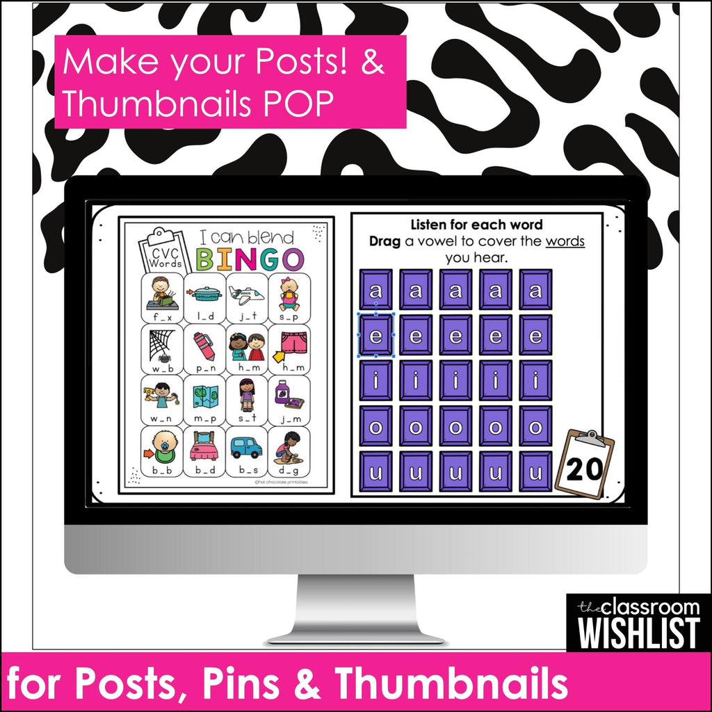 COMPUTER SCREEN Mockups for Digital Resources - Black & White -Add tex ...