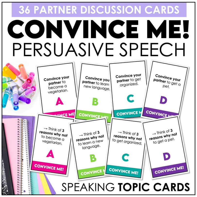 Convince Me - ESL Persuasive Speaking Card Activity