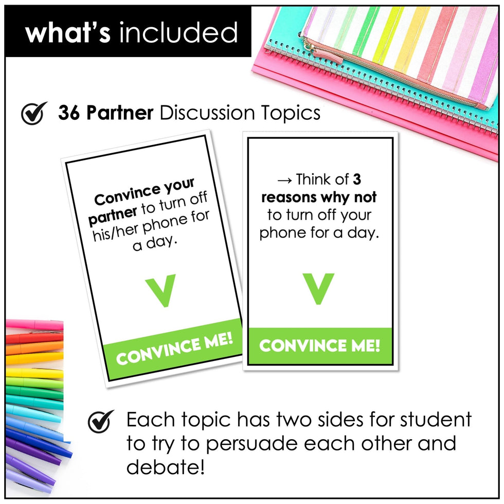 Convince Me - ESL Persuasive Speaking Card Activity