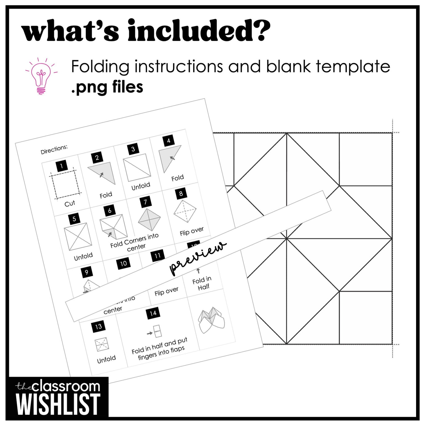 Cootie Catcher Template | Fortune Teller Editable Template