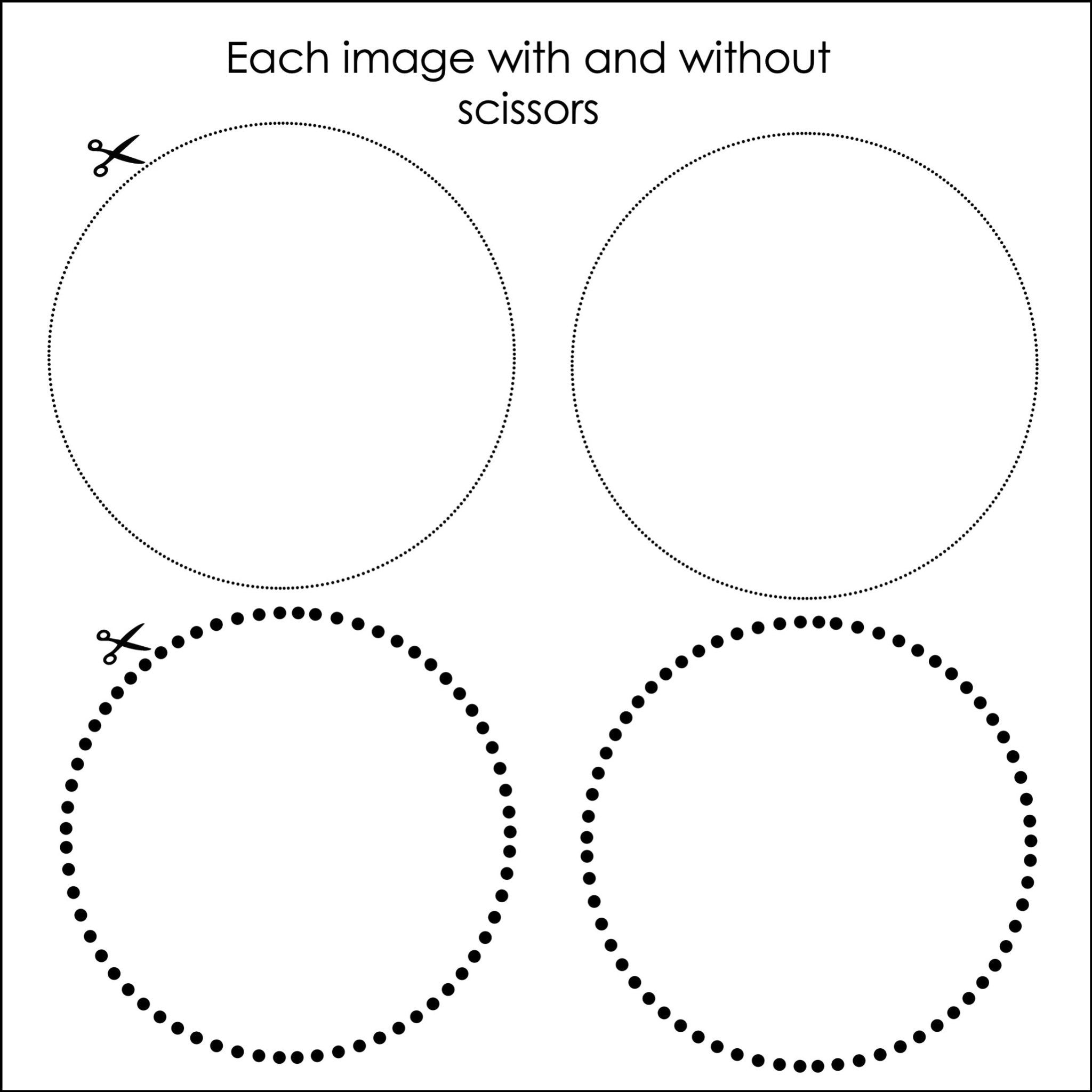 Cutting Lines Circle Templates with Scissors - Dot & Dash