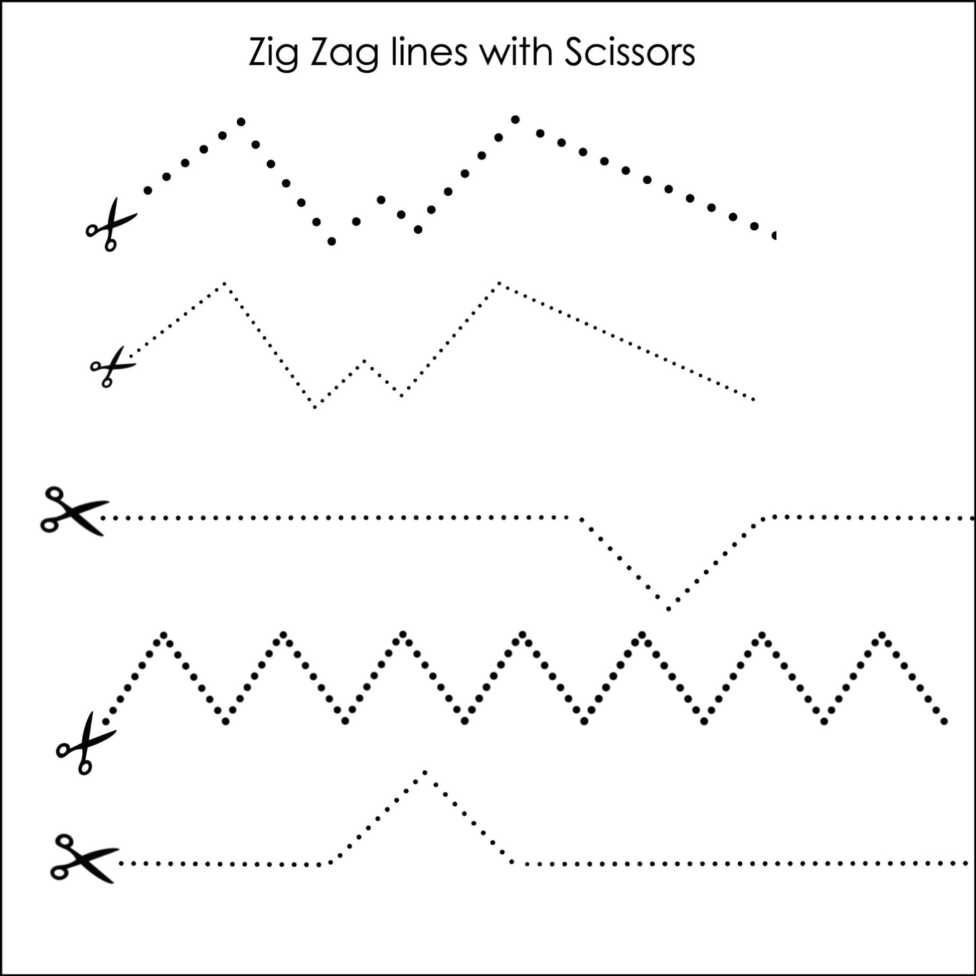 Cutting Lines Template | Scissor - Straight , Curvy, Zig Zag