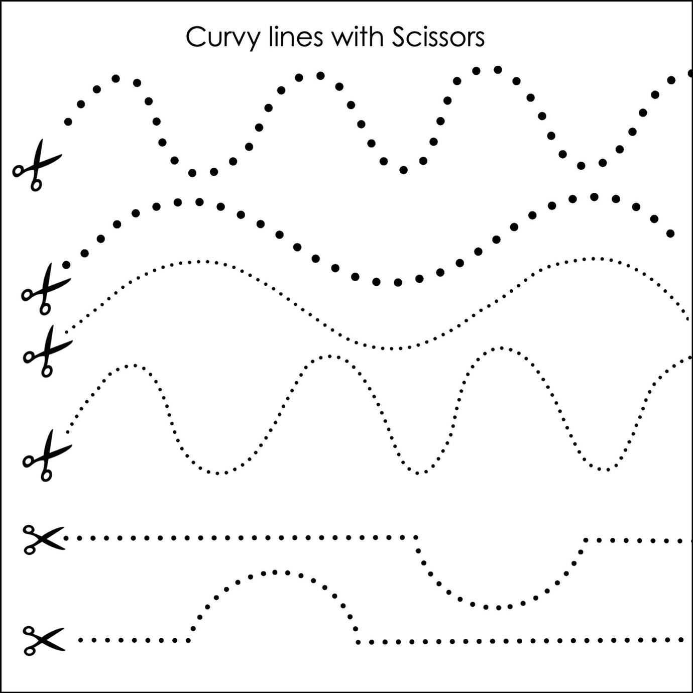 Cutting Lines Template | Scissor - Straight , Curvy, Zig Zag