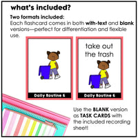 Basic Verbs & Chores Flashcards: ESL Task Cards