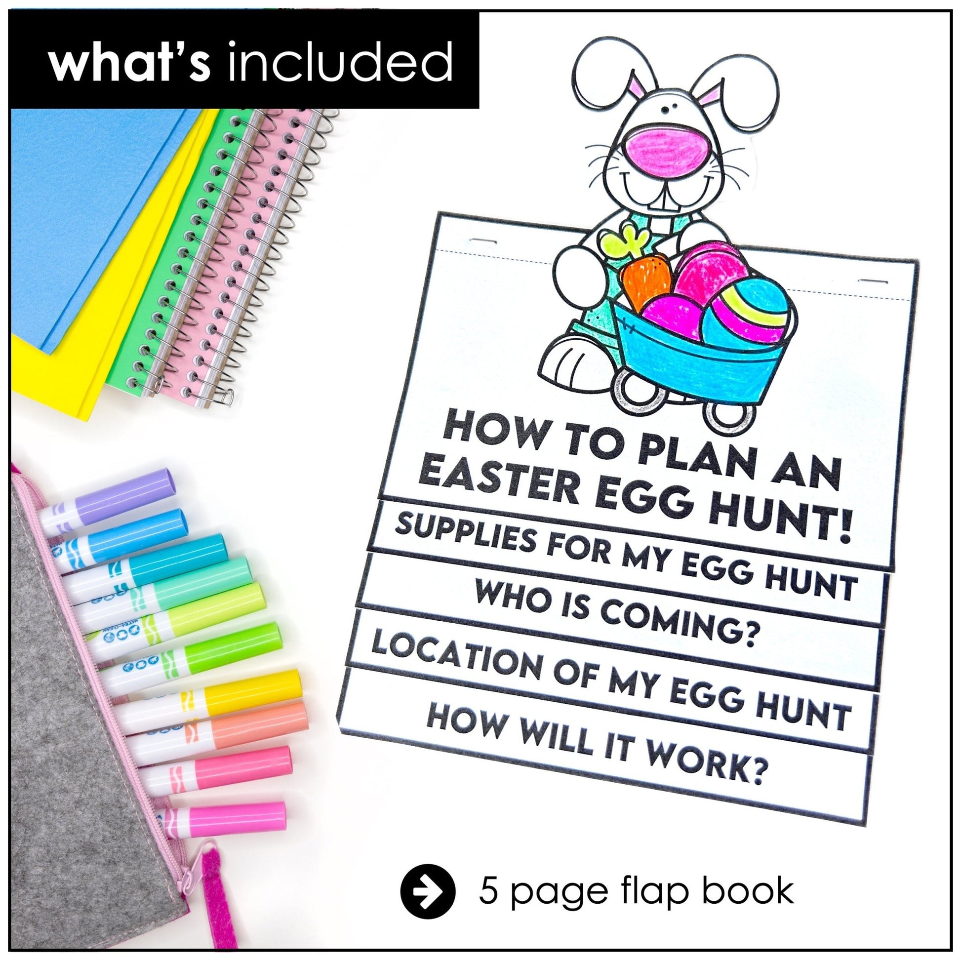 Easter Egg Hunt Writing Craft Flap Book