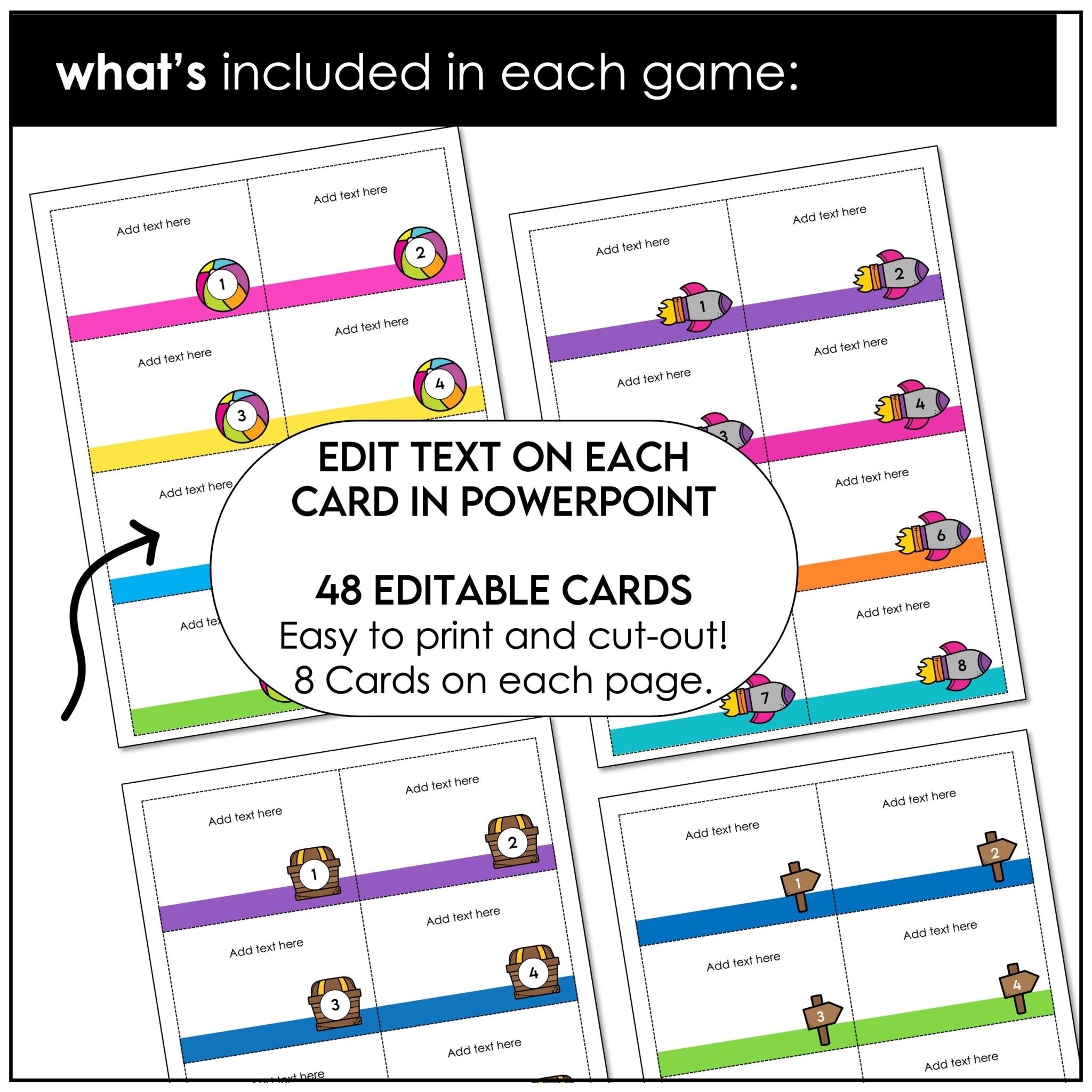 Editable Board Game Templates - Customize Blank Playing Cards in Power ...