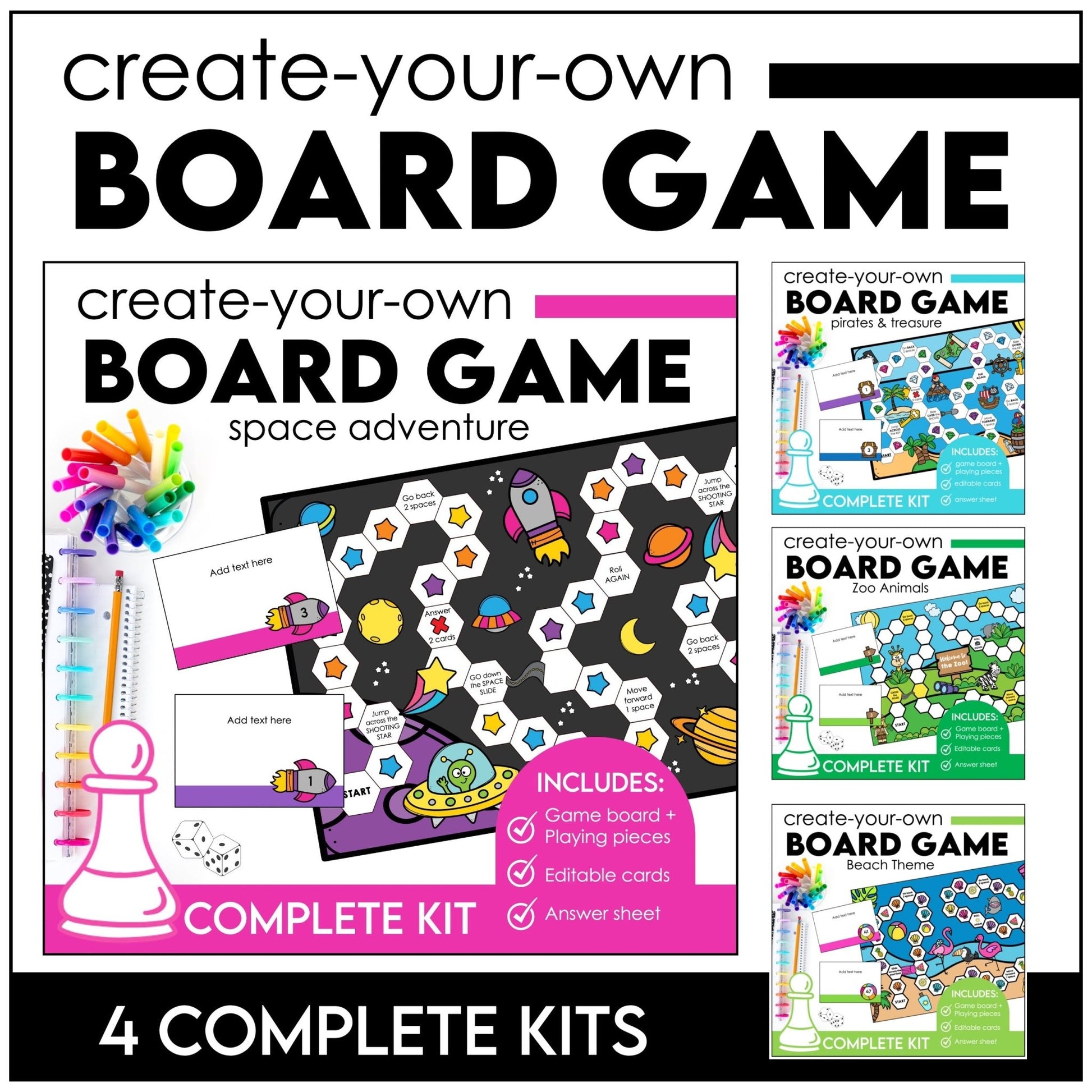 Editable Board Game Templates - Customize Blank Cards