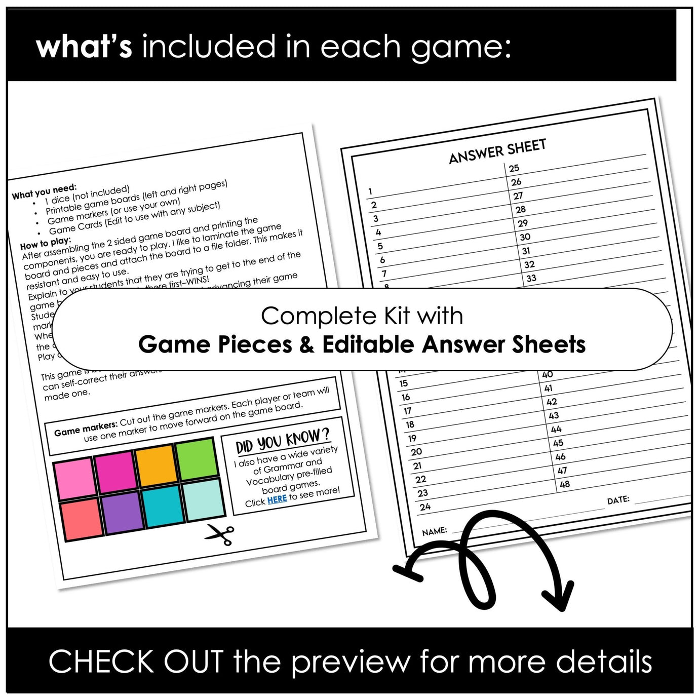Editable Board Game Templates - Customize Blank Cards