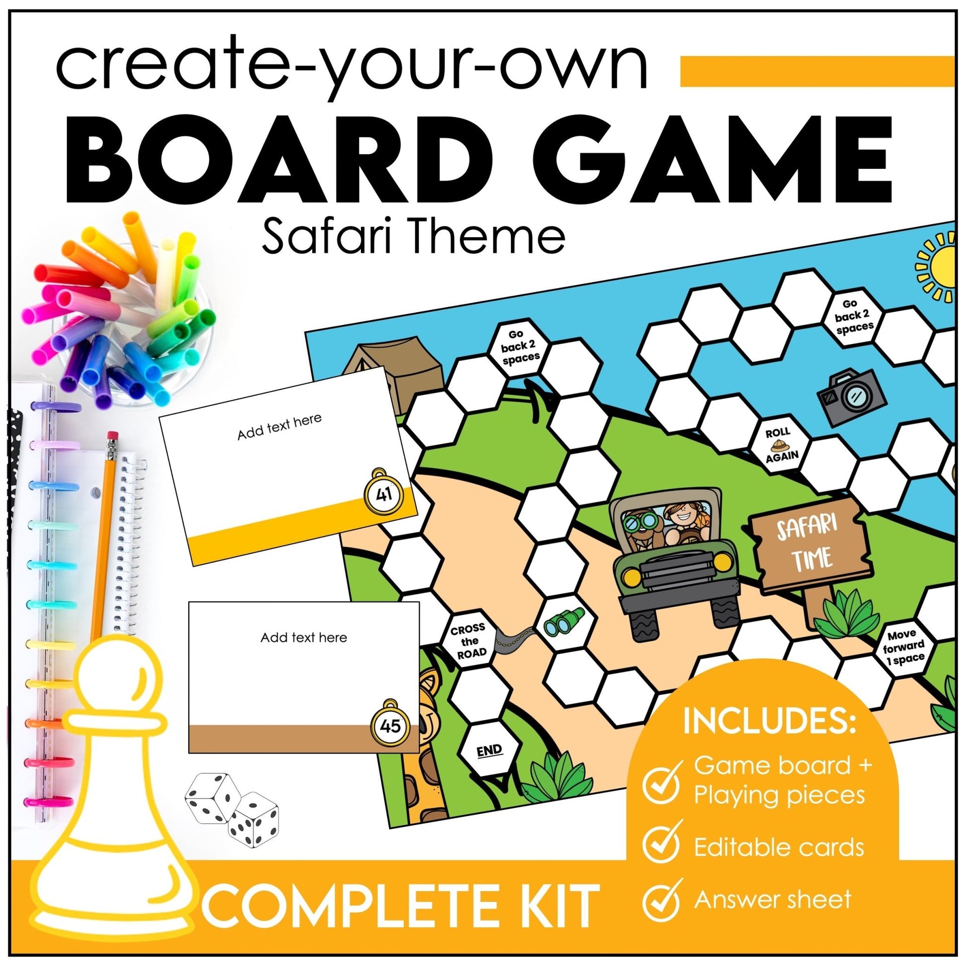 Editable Board Game Templates - ESL, Vocabulary, Grammar