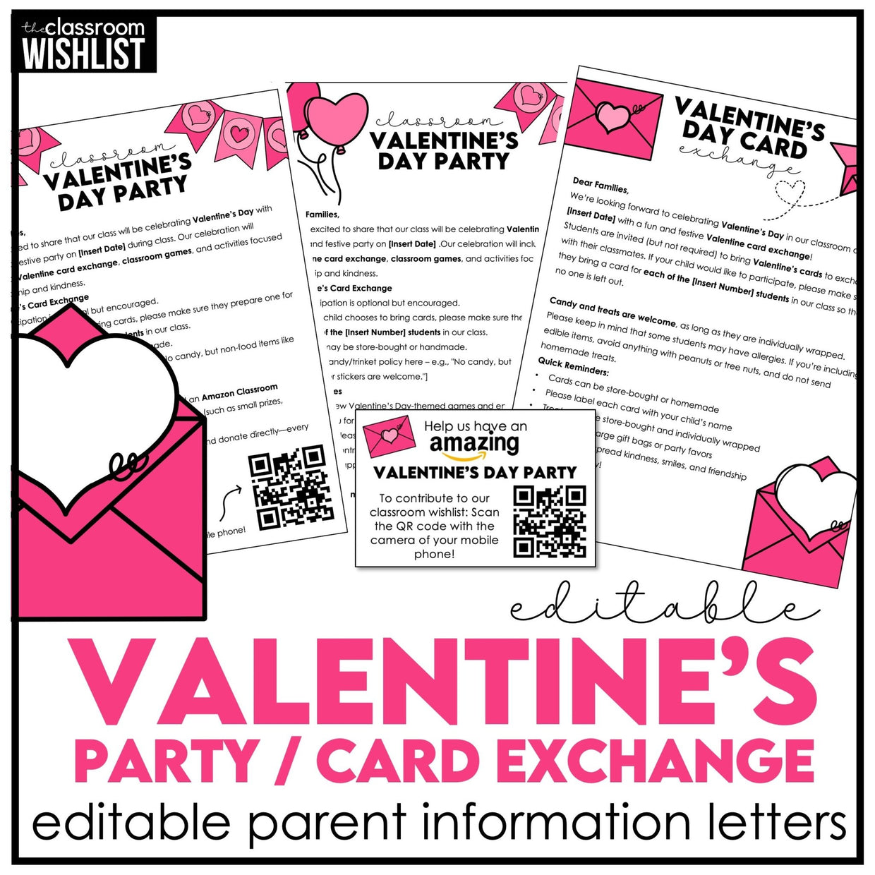 Editable Valentines Day Party Parent Letters | Card Exchange
