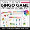 ESL Classroom Vocabulary School Supplies Bingo and Flashcard