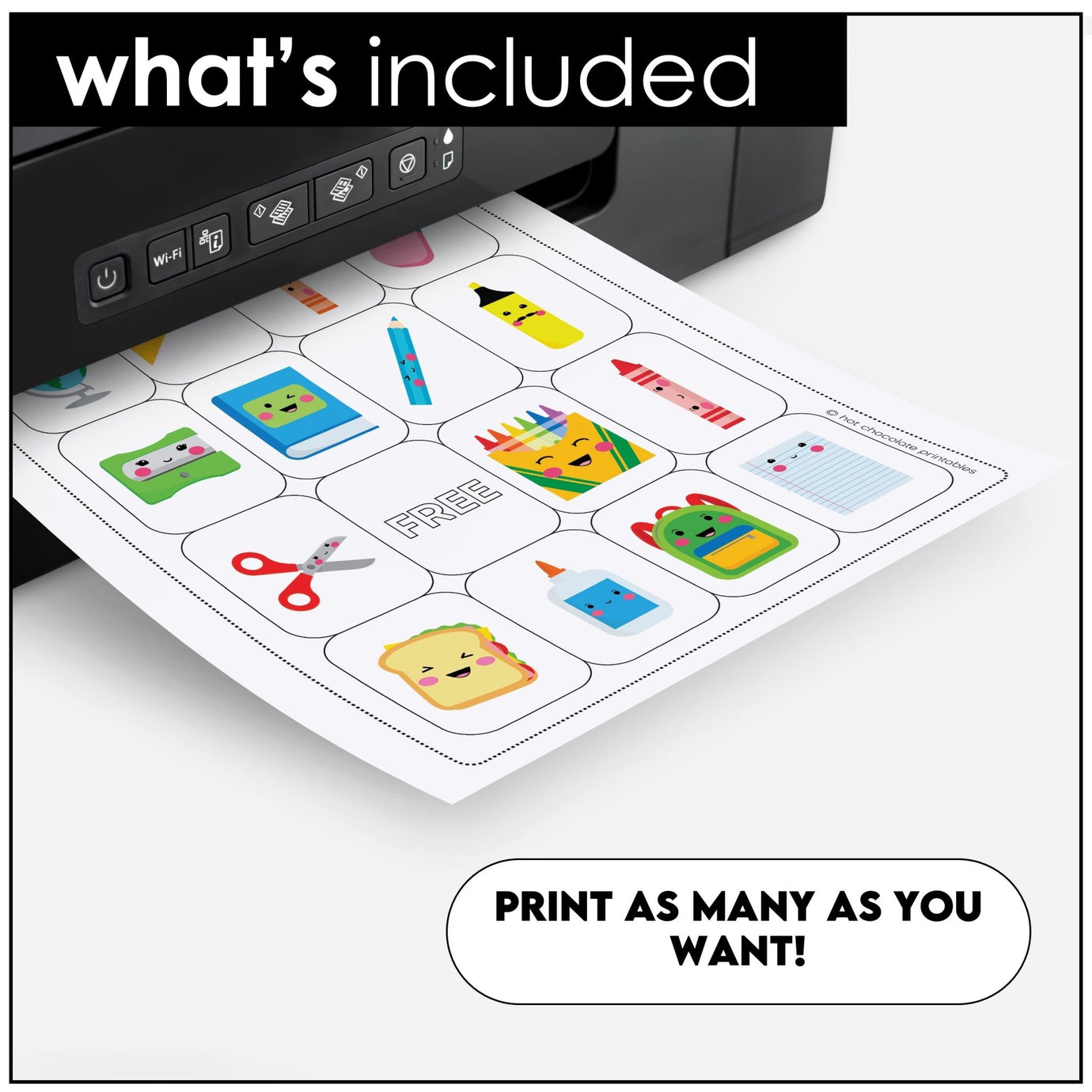 ESL Classroom Vocabulary School Supplies Bingo and Flashcard