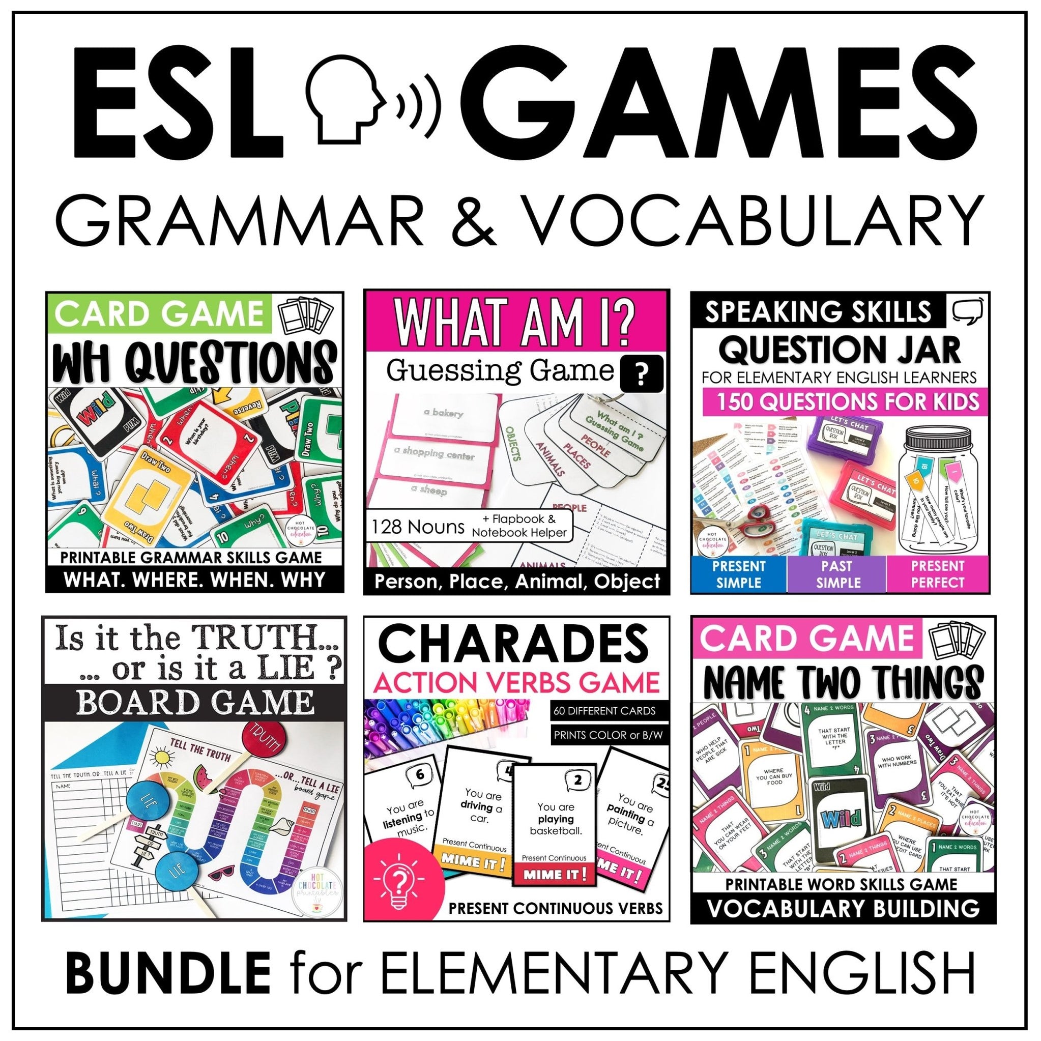 Vocabulary & Grammar Games for Teaching English – Hot Chocolate Teachables