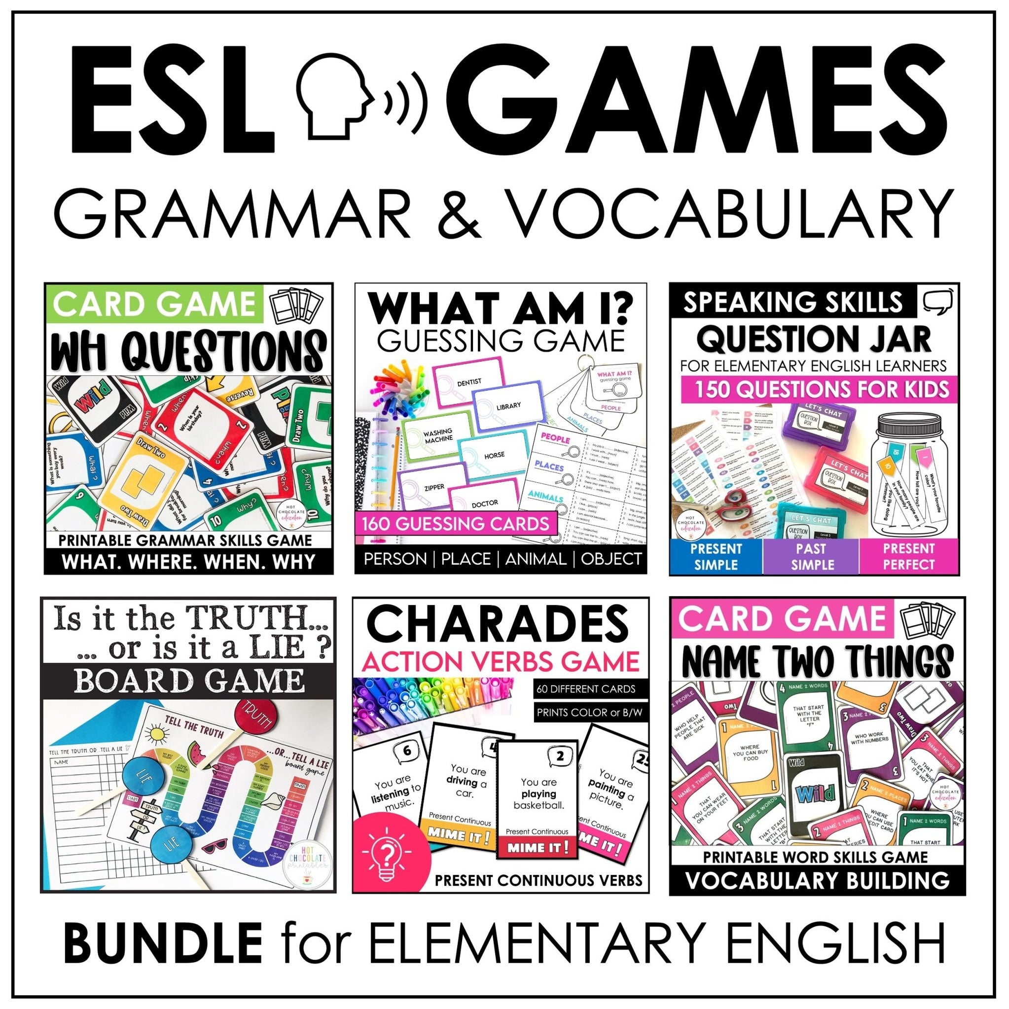 Vocabulary & Grammar Games for Teaching English – Hot Chocolate Teachables