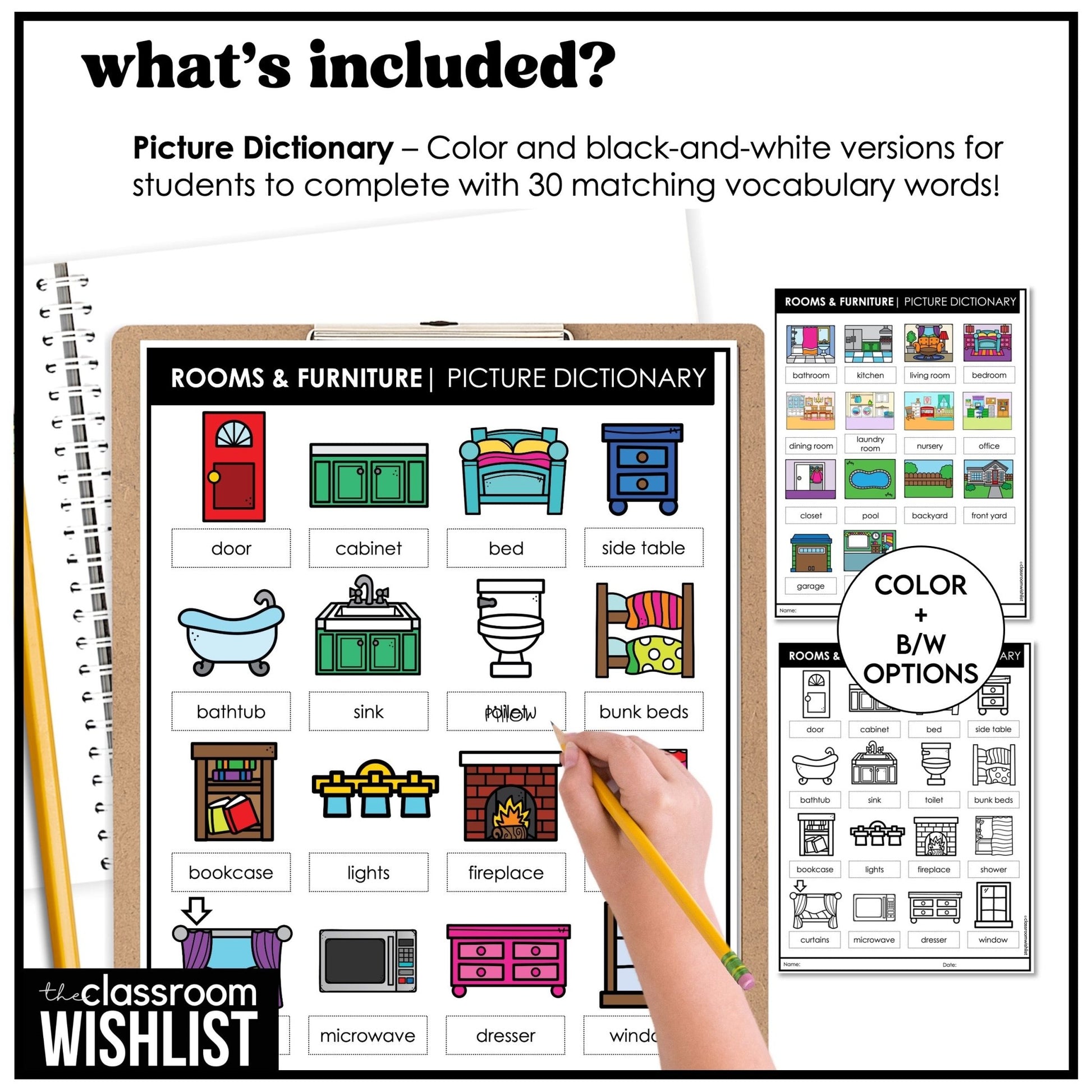 ESL Rooms and House Furniture Digital Flashcards