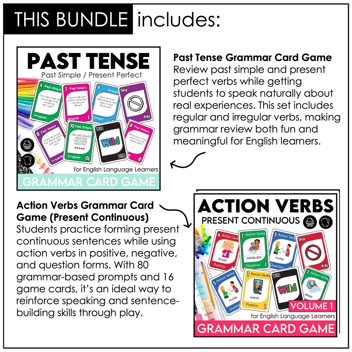 ESL Speaking Card Games Bundle | Conversation Prompt Games